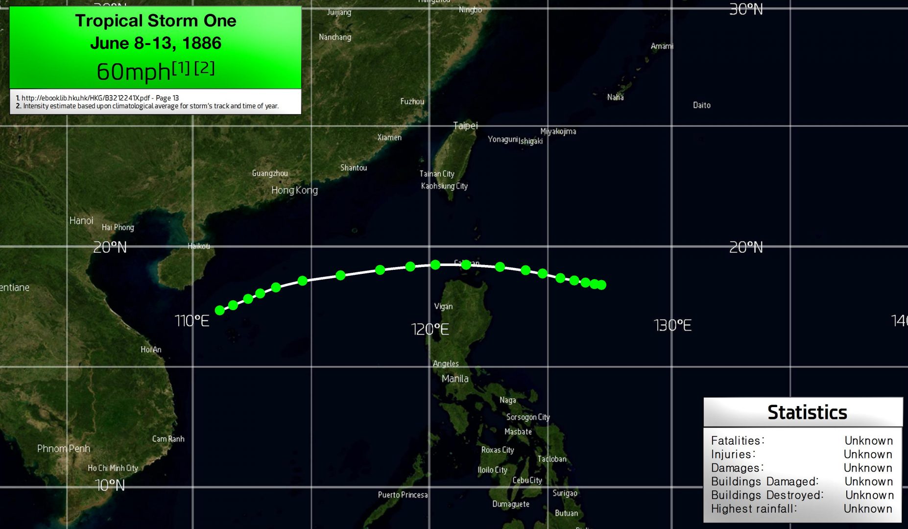 1886 Pacific Typhoon Season – Cyclone History
