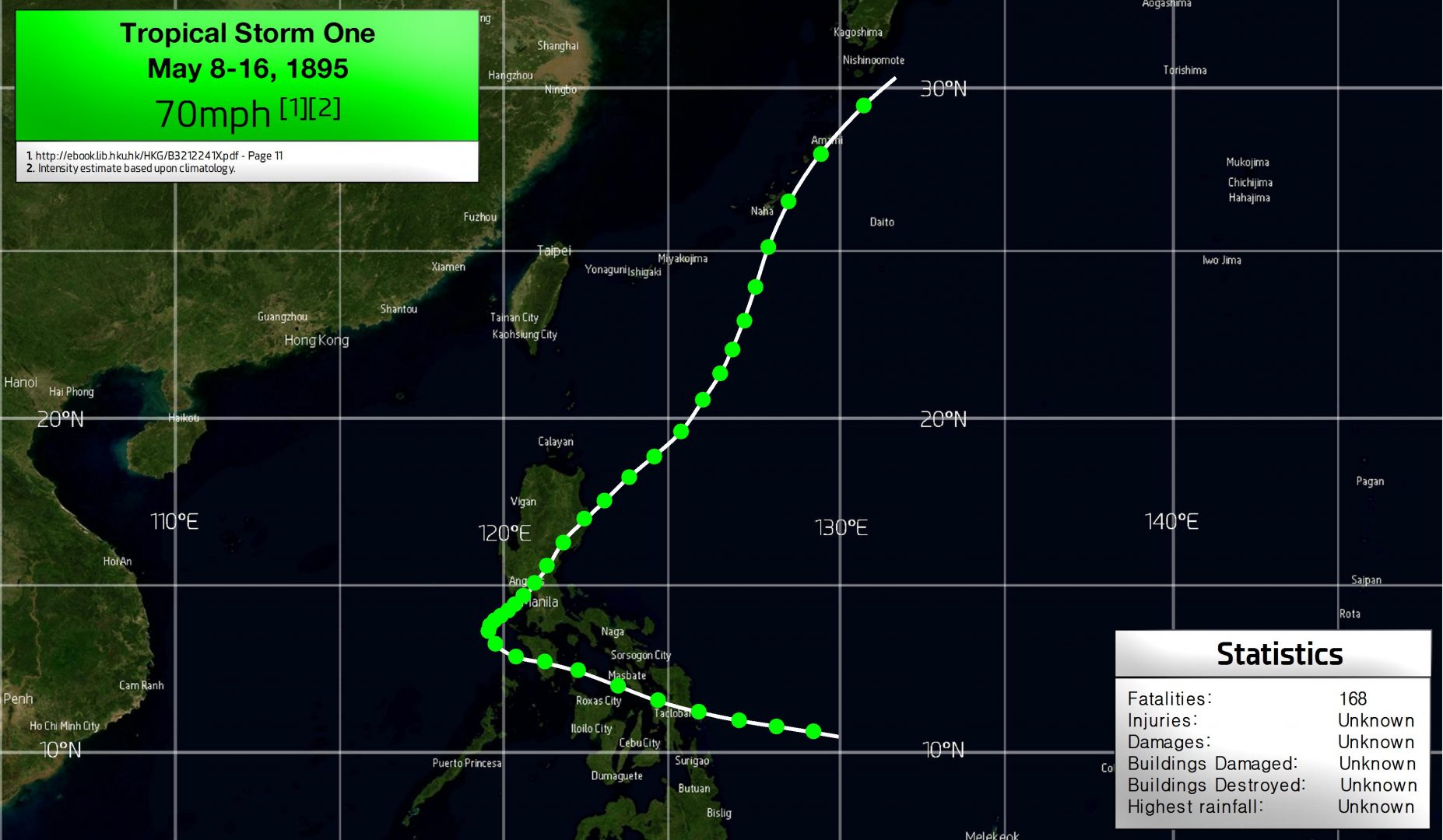 1895 Pacific Typhoon Season – Cyclone History