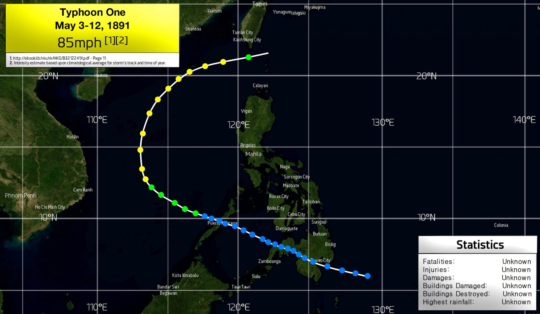 1891 Pacific Typhoon Season – Cyclone History