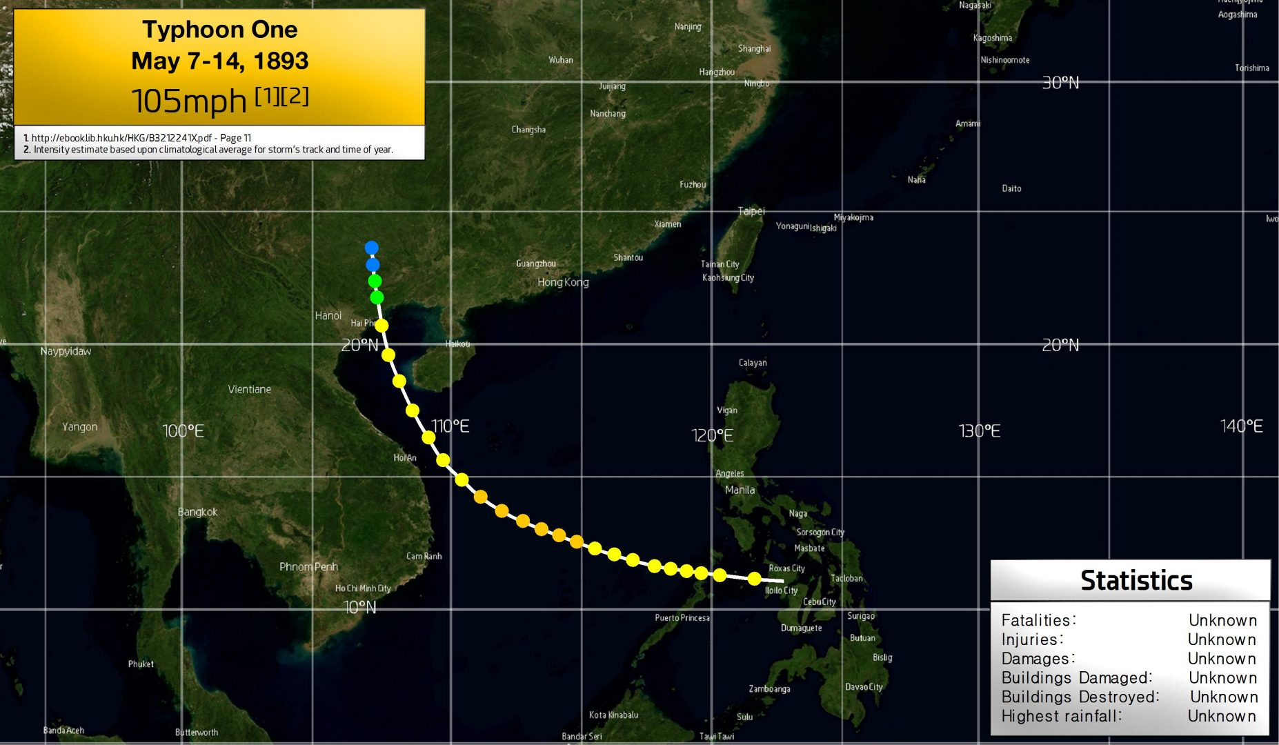 1893 Pacific Typhoon Season – Cyclone History