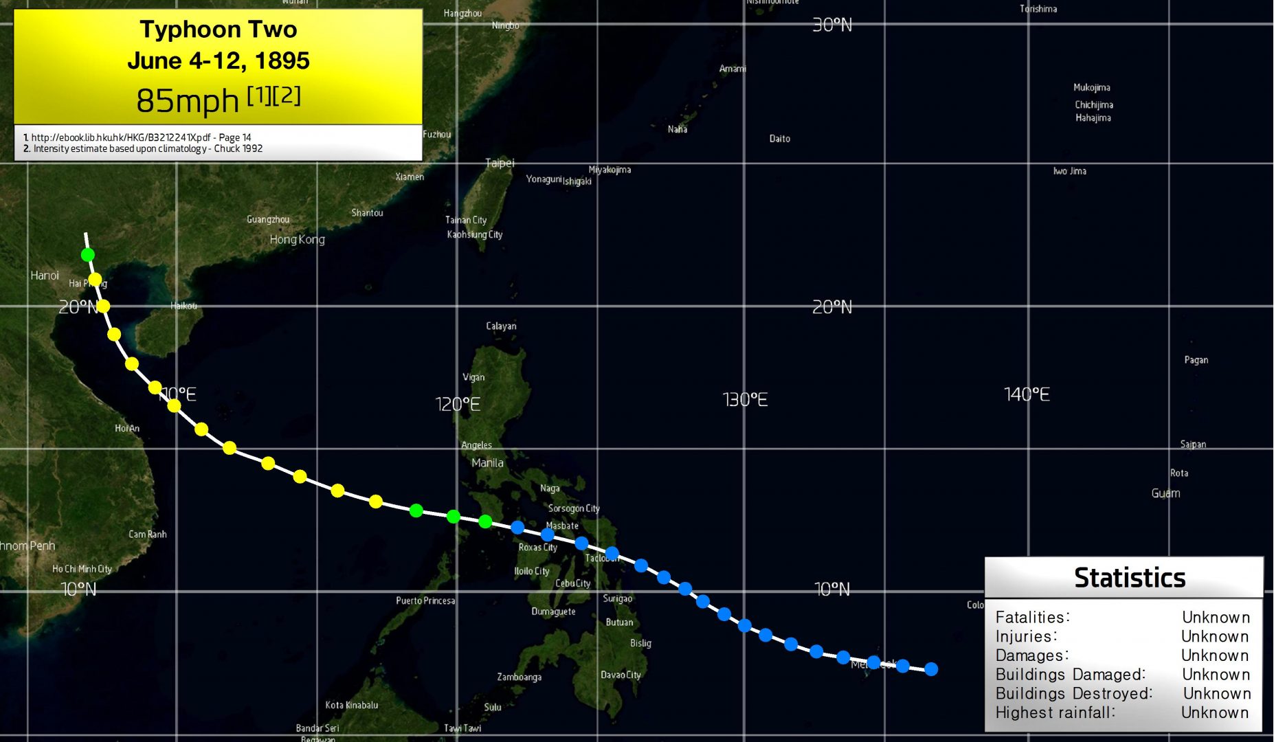 1895 Pacific Typhoon Season – Cyclone History