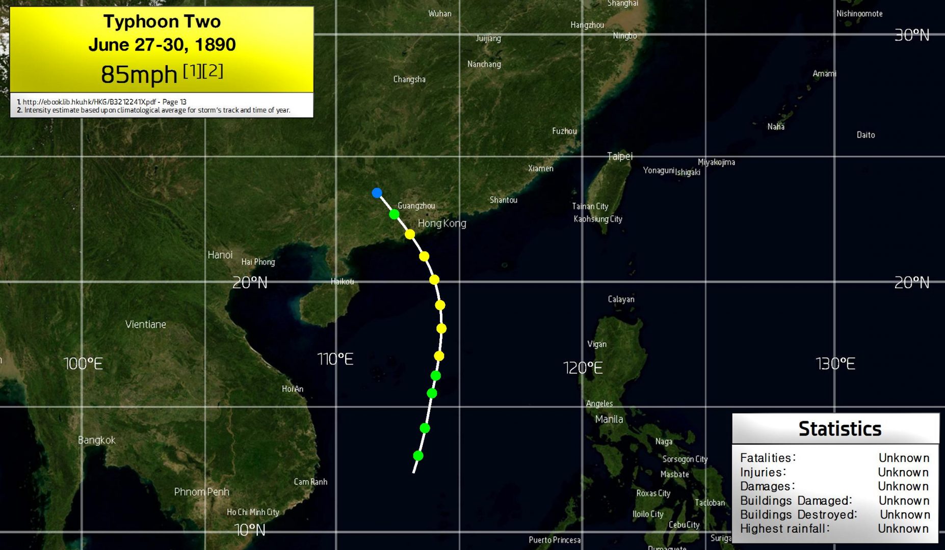 1890 Pacific Typhoon Season – Cyclone History