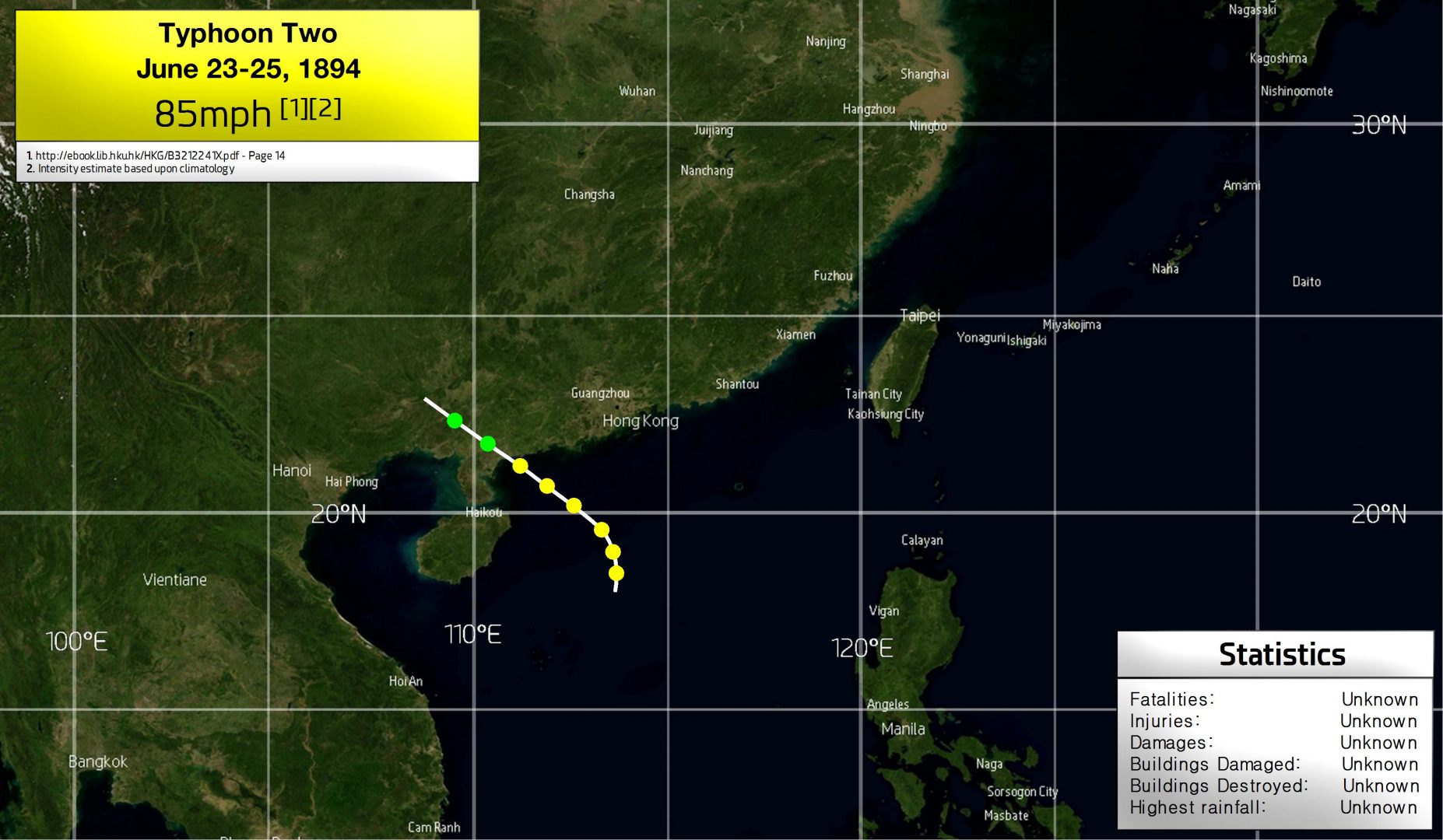 1894 Pacific Typhoon Season – Cyclone History