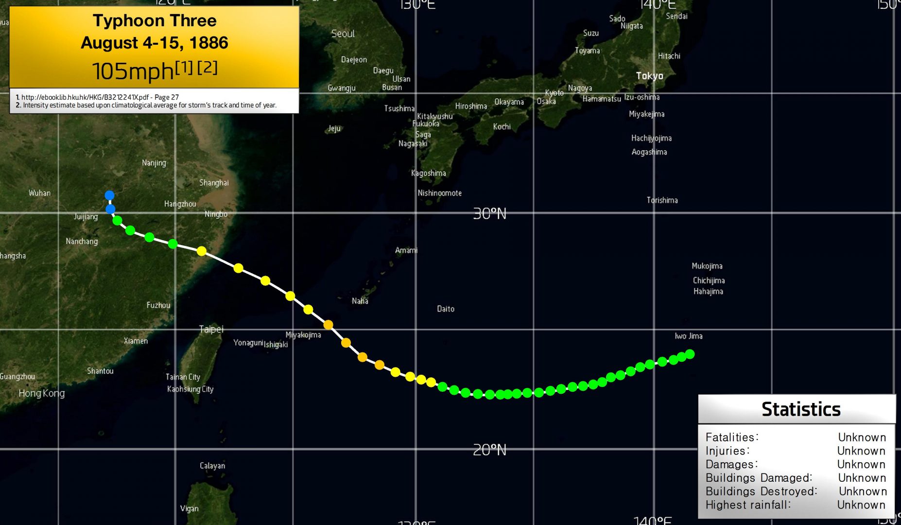 1886 Pacific Typhoon Season – Cyclone History