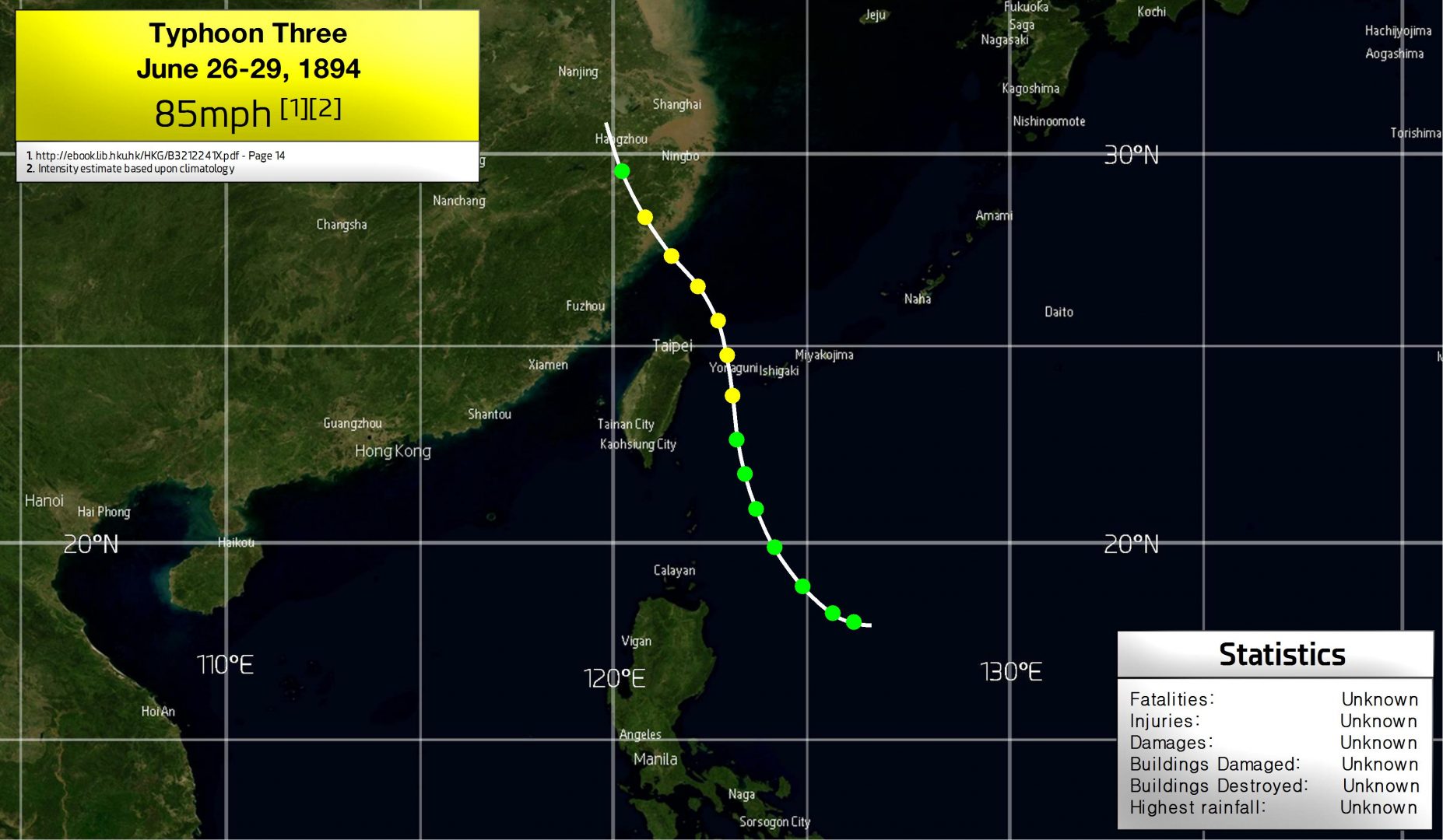 1894 Pacific Typhoon Season – Cyclone History