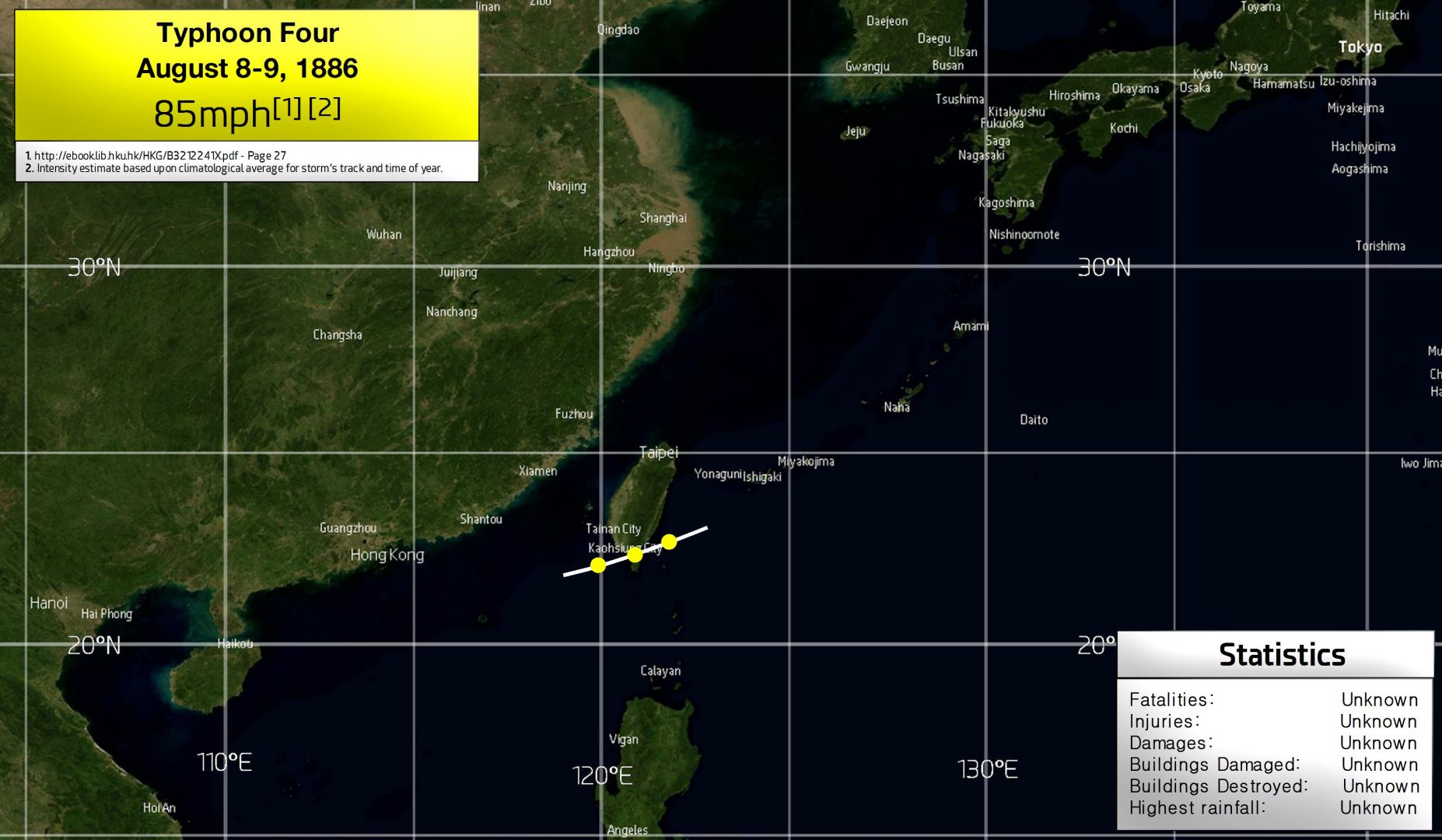 1886 Pacific Typhoon Season – Cyclone History