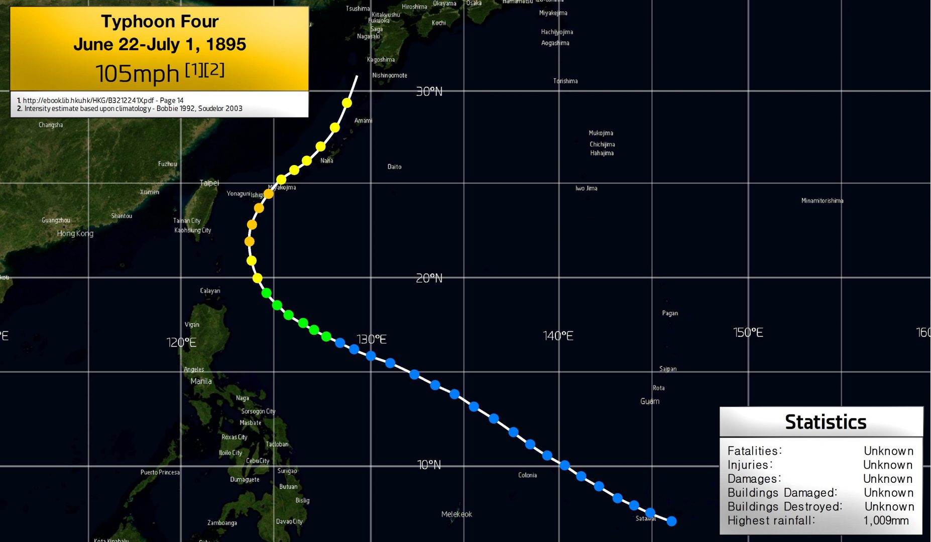 1895 Pacific Typhoon Season – Cyclone History