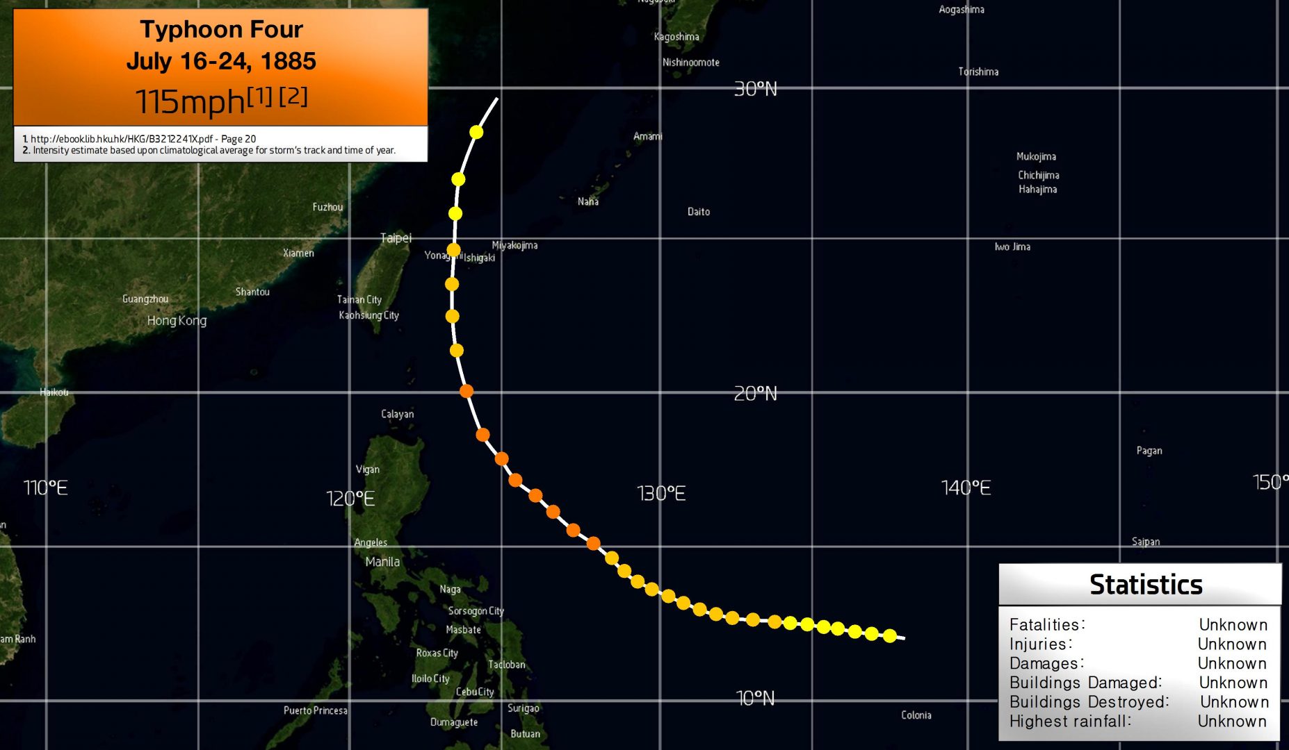 1885 Pacific Typhoon Season – Cyclone History