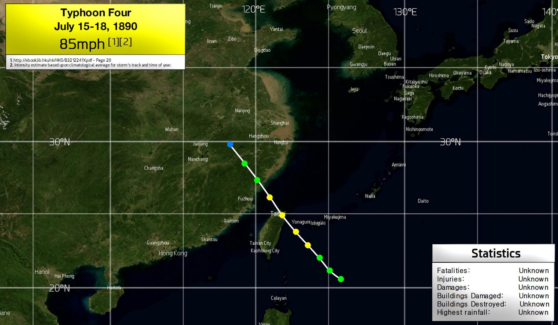 1890 Pacific Typhoon Season – Cyclone History