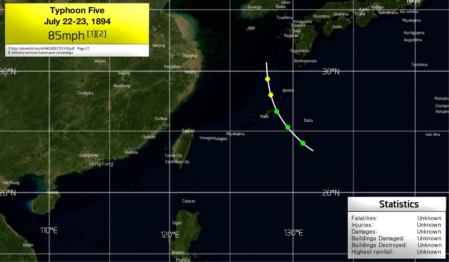 1894 Pacific Typhoon Season – Cyclone History