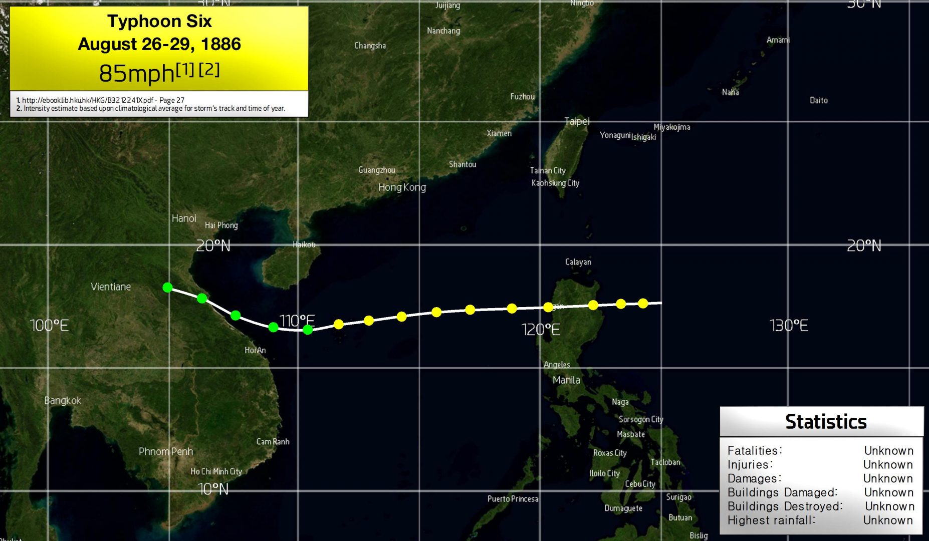 1886 Pacific Typhoon Season – Cyclone History