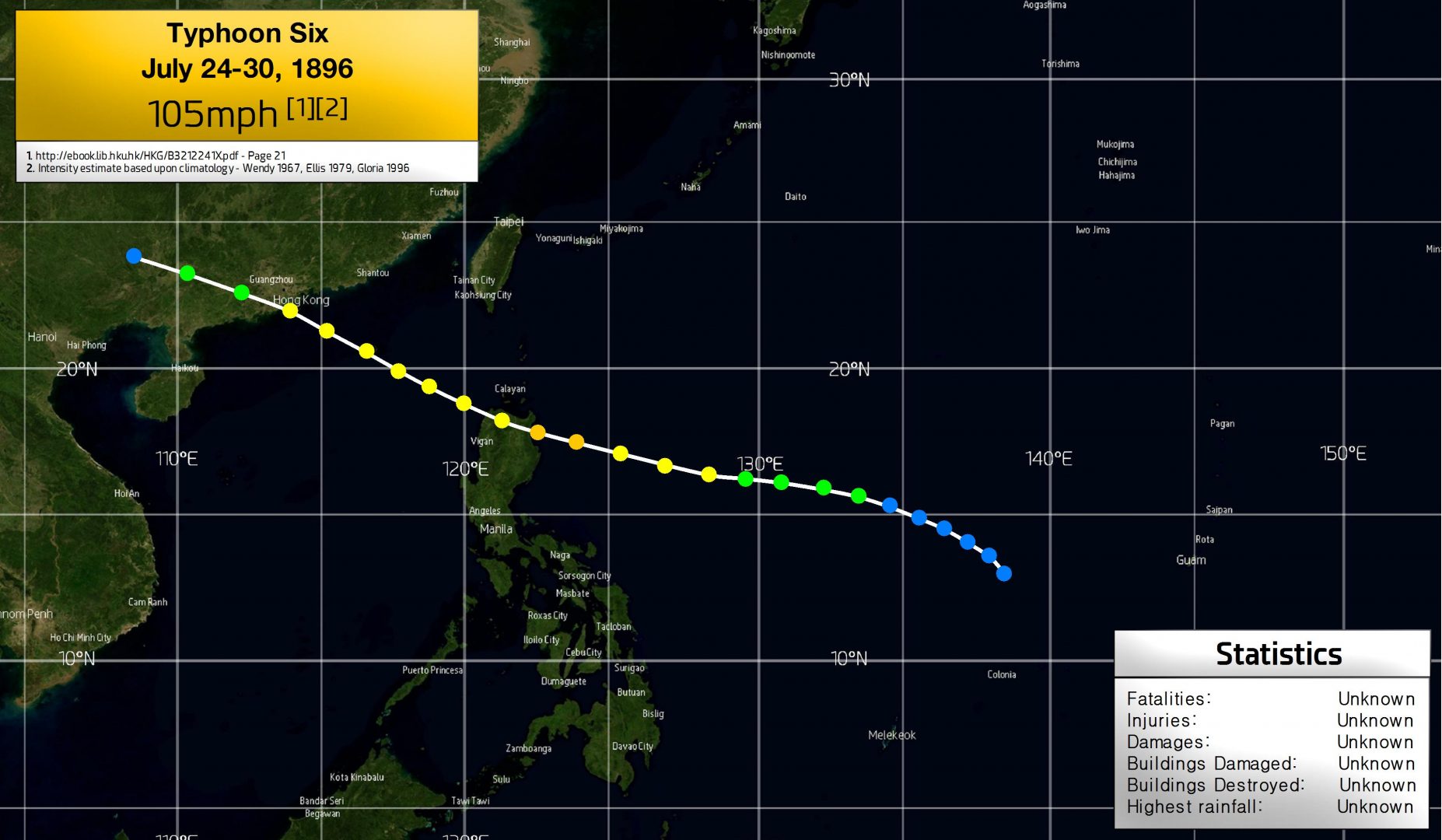1896 Pacific Typhoon Season – Cyclone History