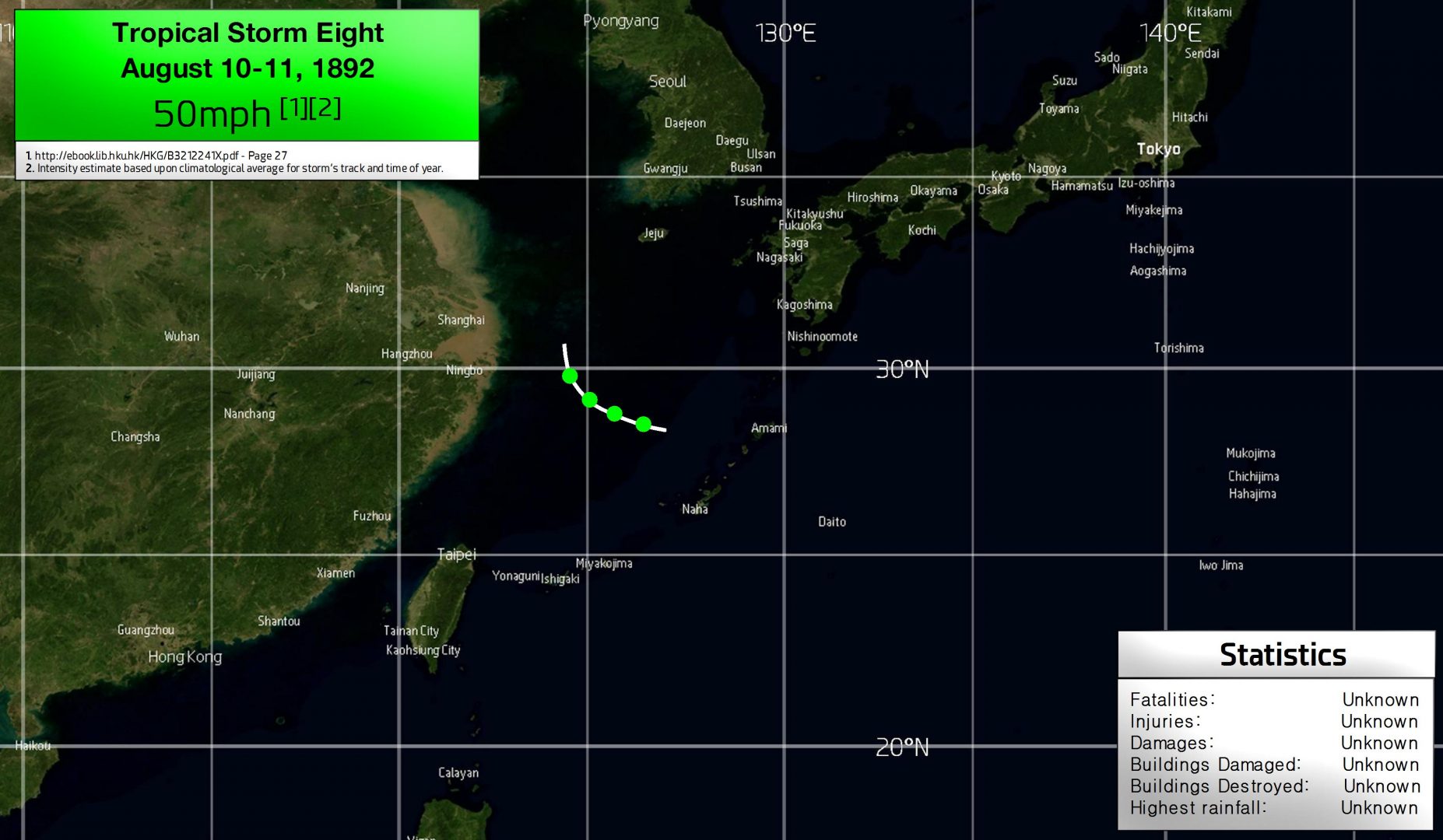 1892 Pacific Typhoon Season – Cyclone History