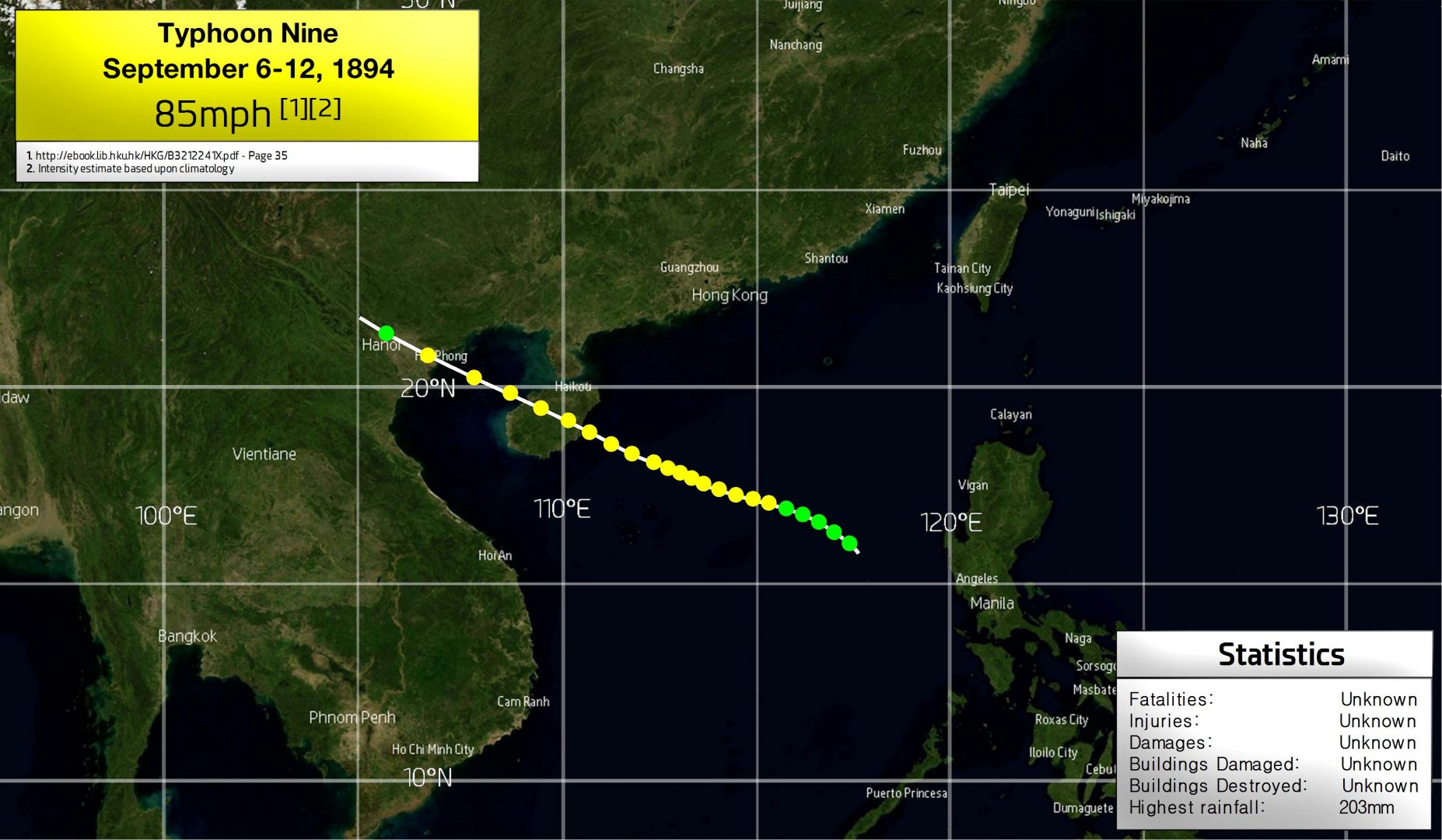 1894 Pacific Typhoon Season – Cyclone History
