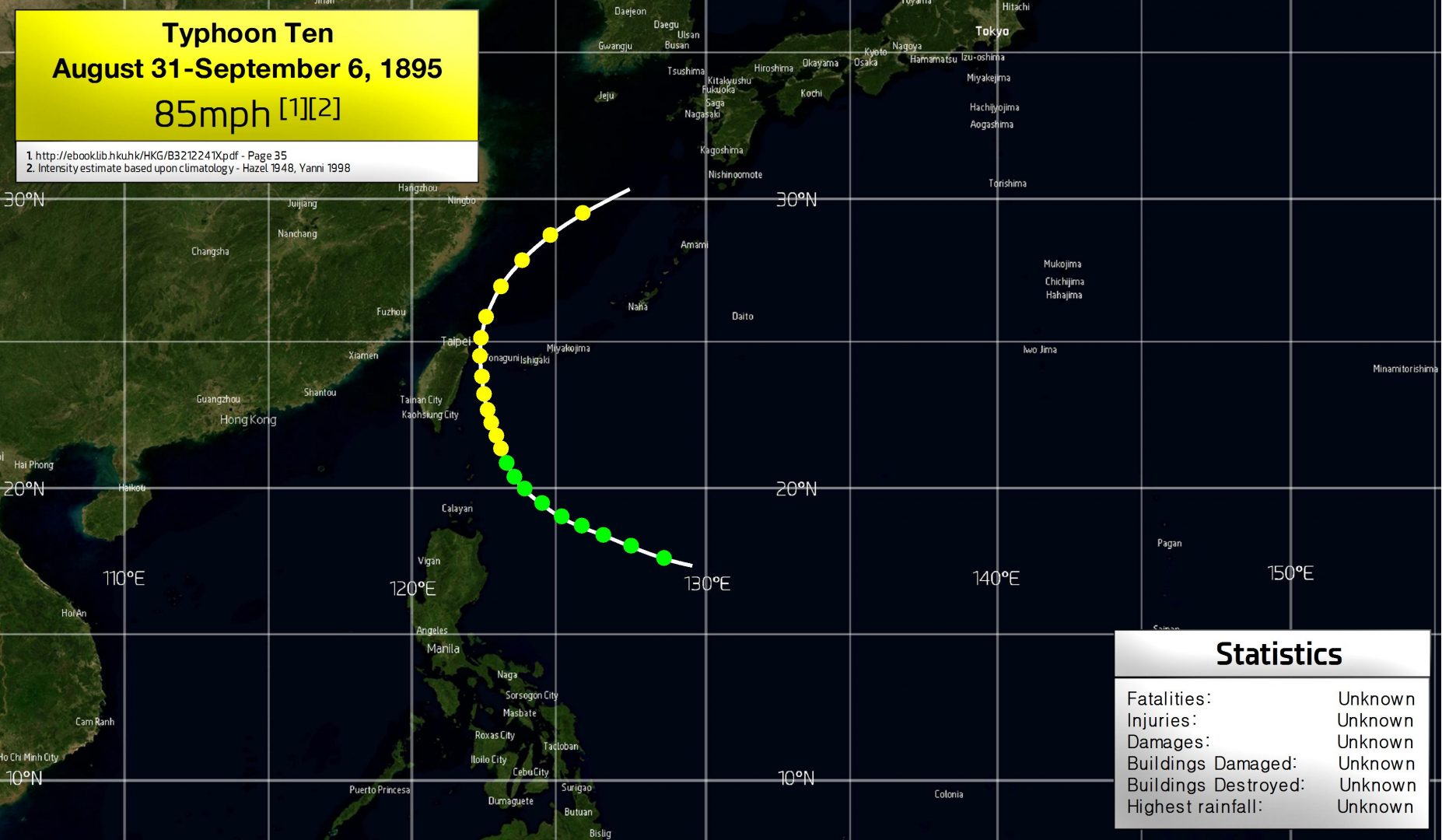 1895 Pacific Typhoon Season – Cyclone History