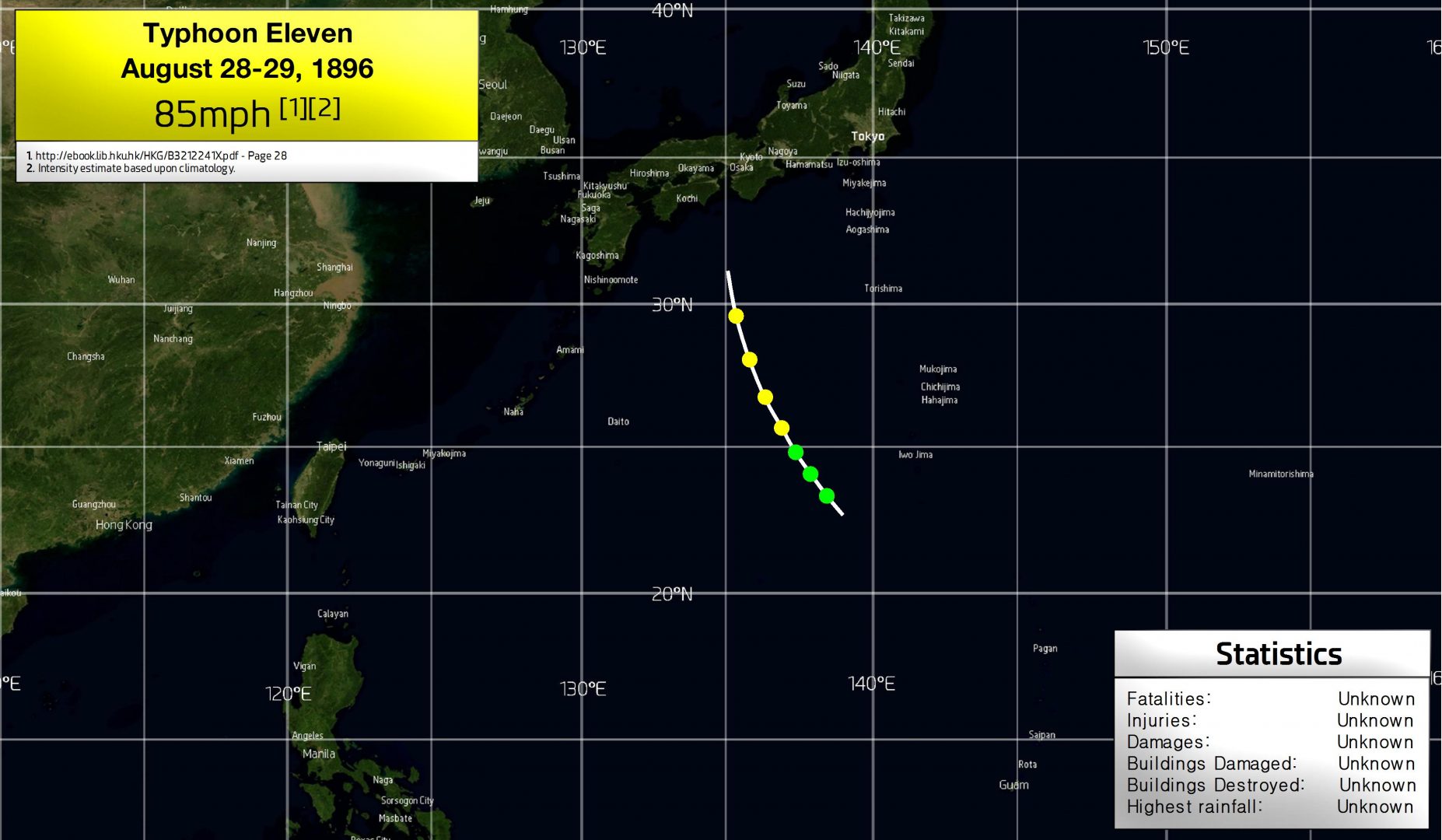 1896 Pacific Typhoon Season – Cyclone History