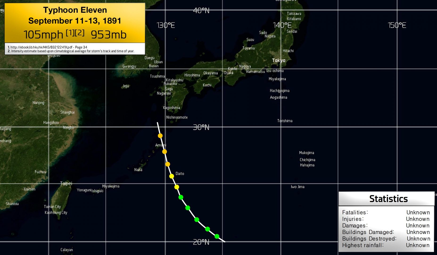 1891 Pacific Typhoon Season – Cyclone History