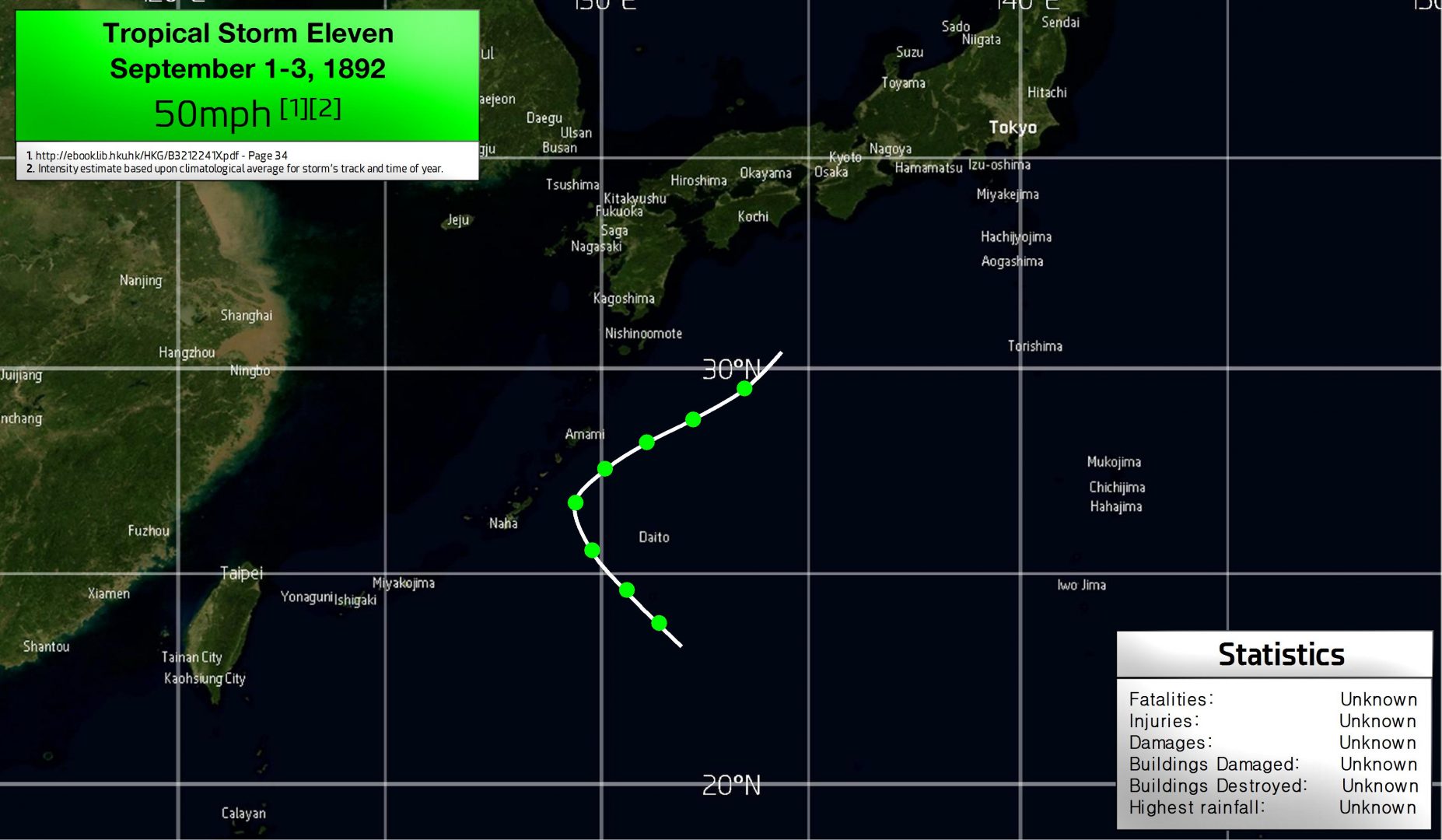 1892 Pacific Typhoon Season – Cyclone History