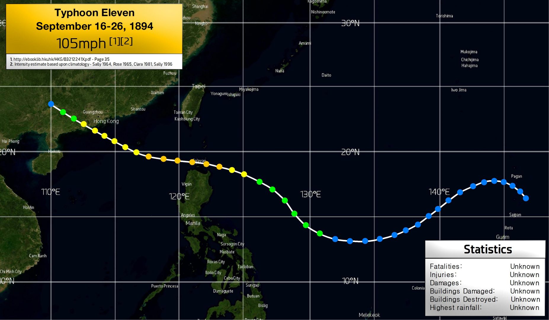 1894 Pacific Typhoon Season – Cyclone History