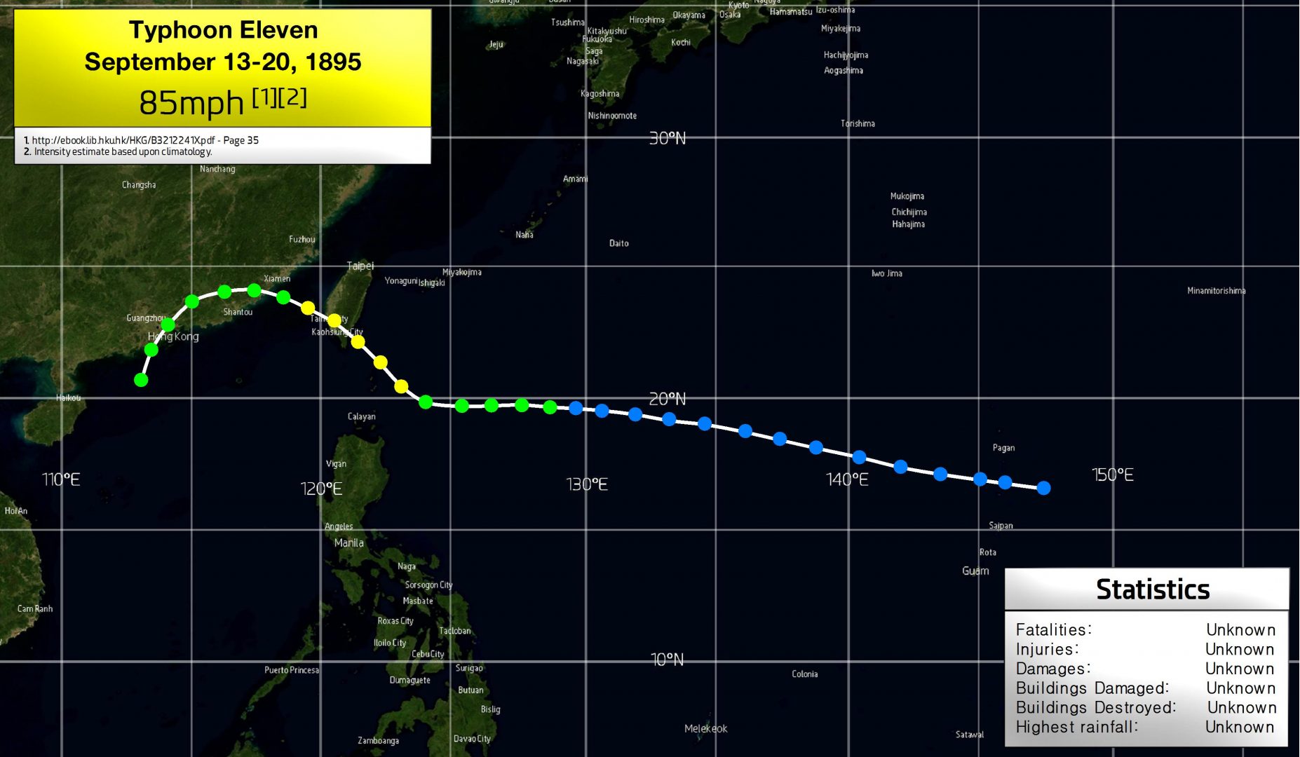 1895 Pacific Typhoon Season – Cyclone History
