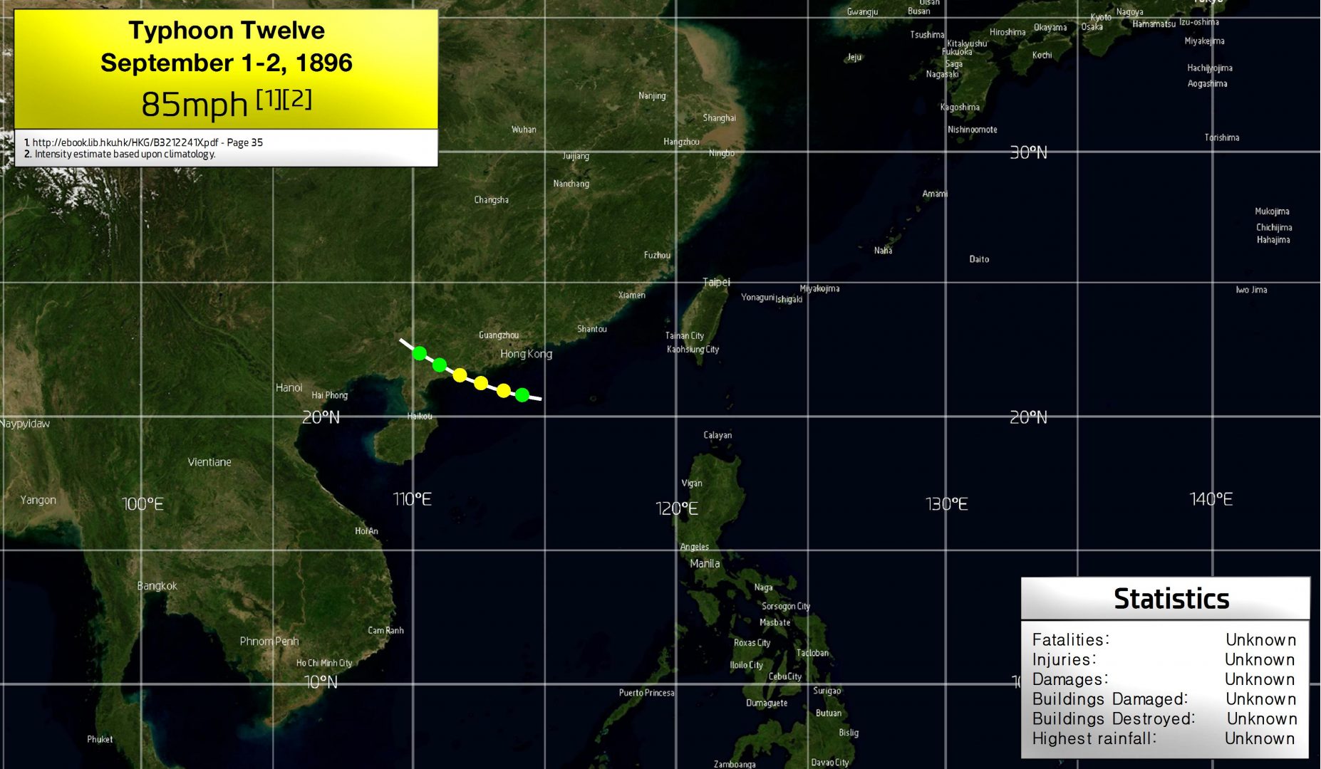 1896 Pacific Typhoon Season – Cyclone History