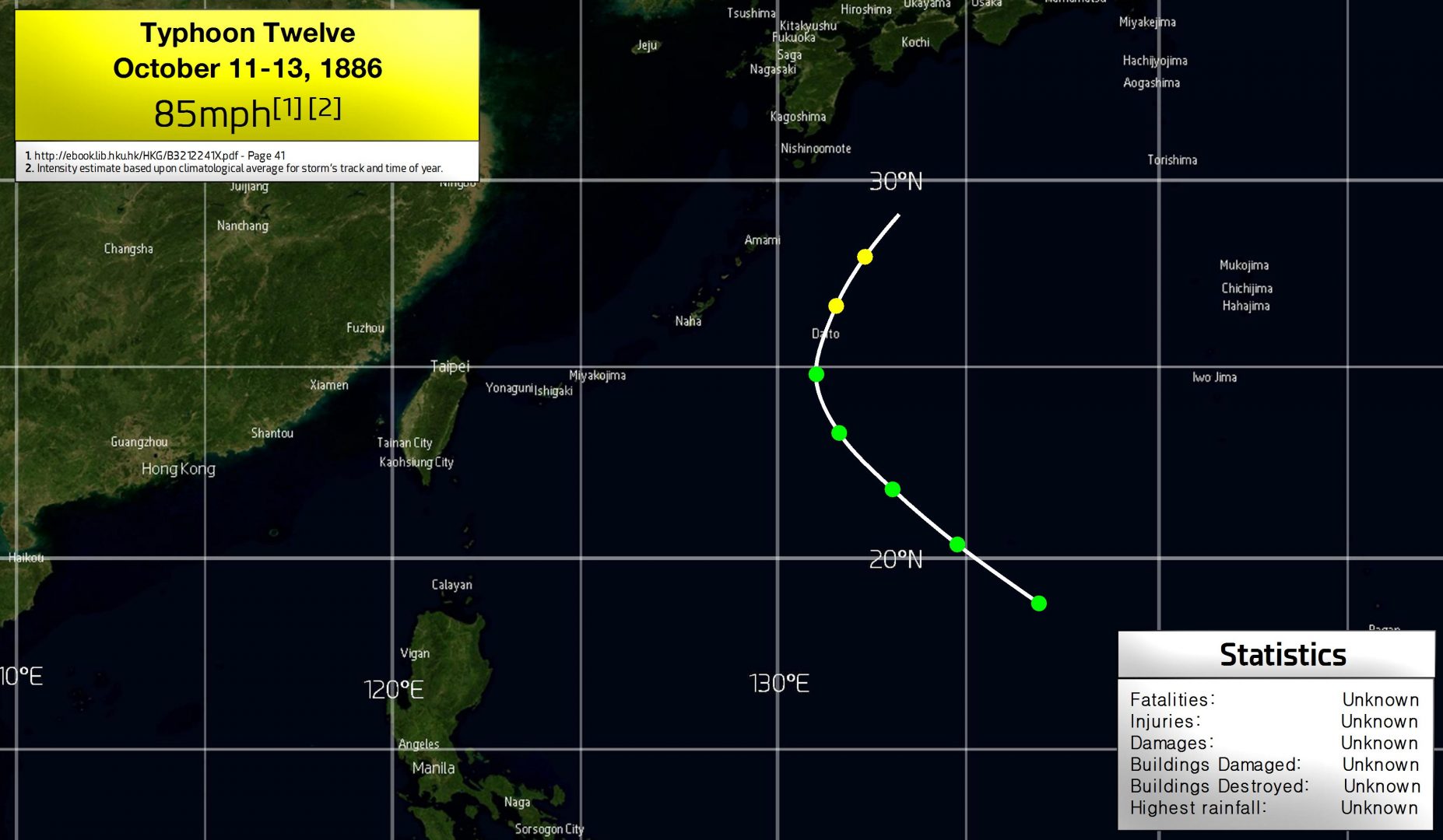 1886 Pacific Typhoon Season – Cyclone History