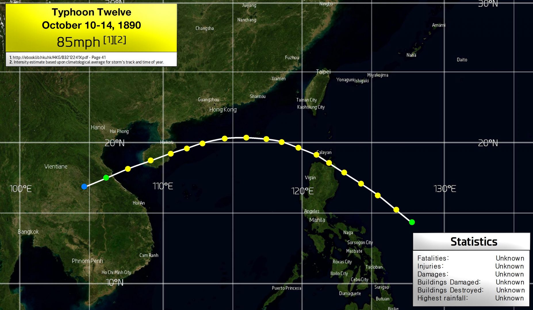 1890 Pacific Typhoon Season – Cyclone History