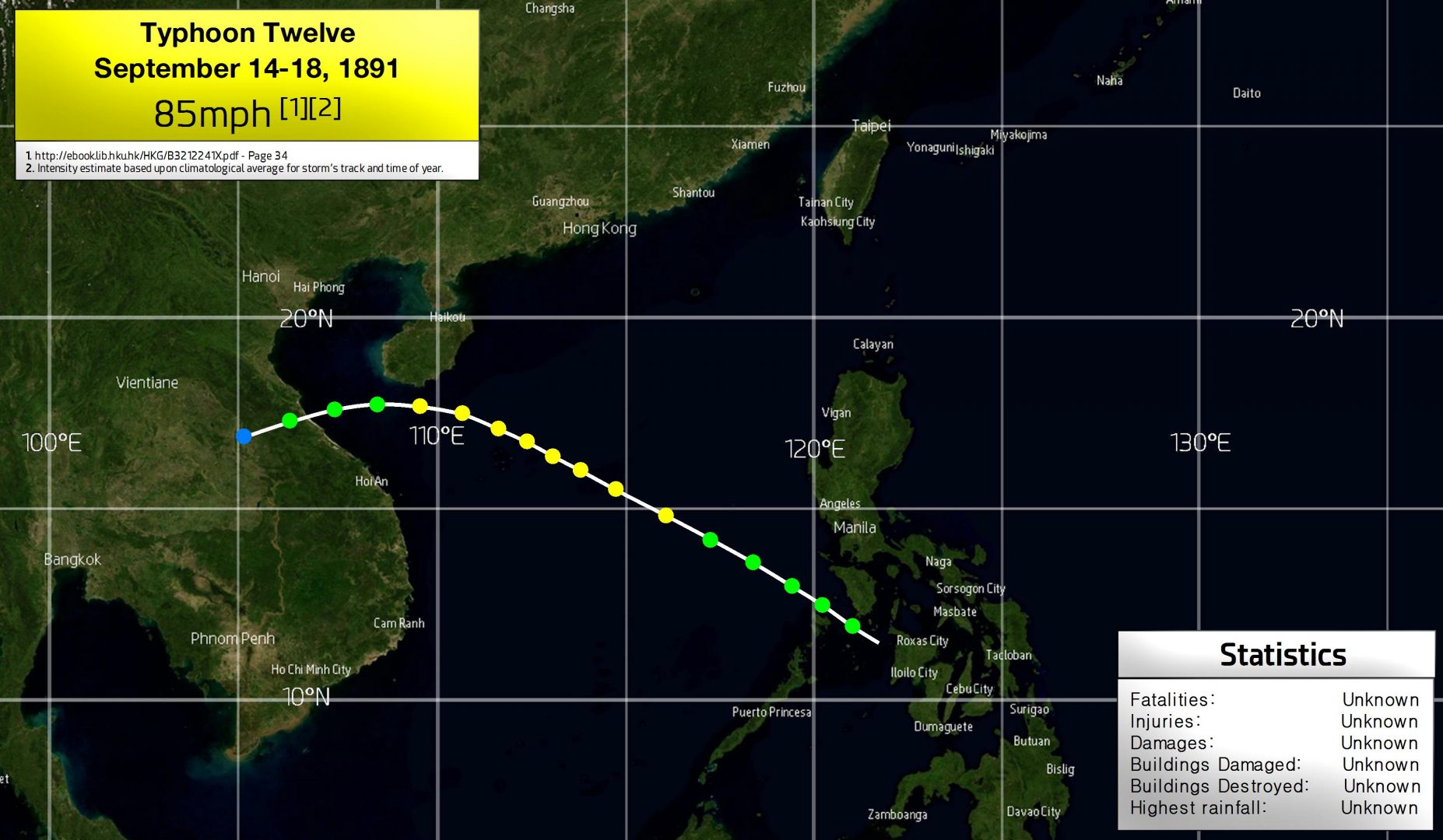 1891 Pacific Typhoon Season – Cyclone History