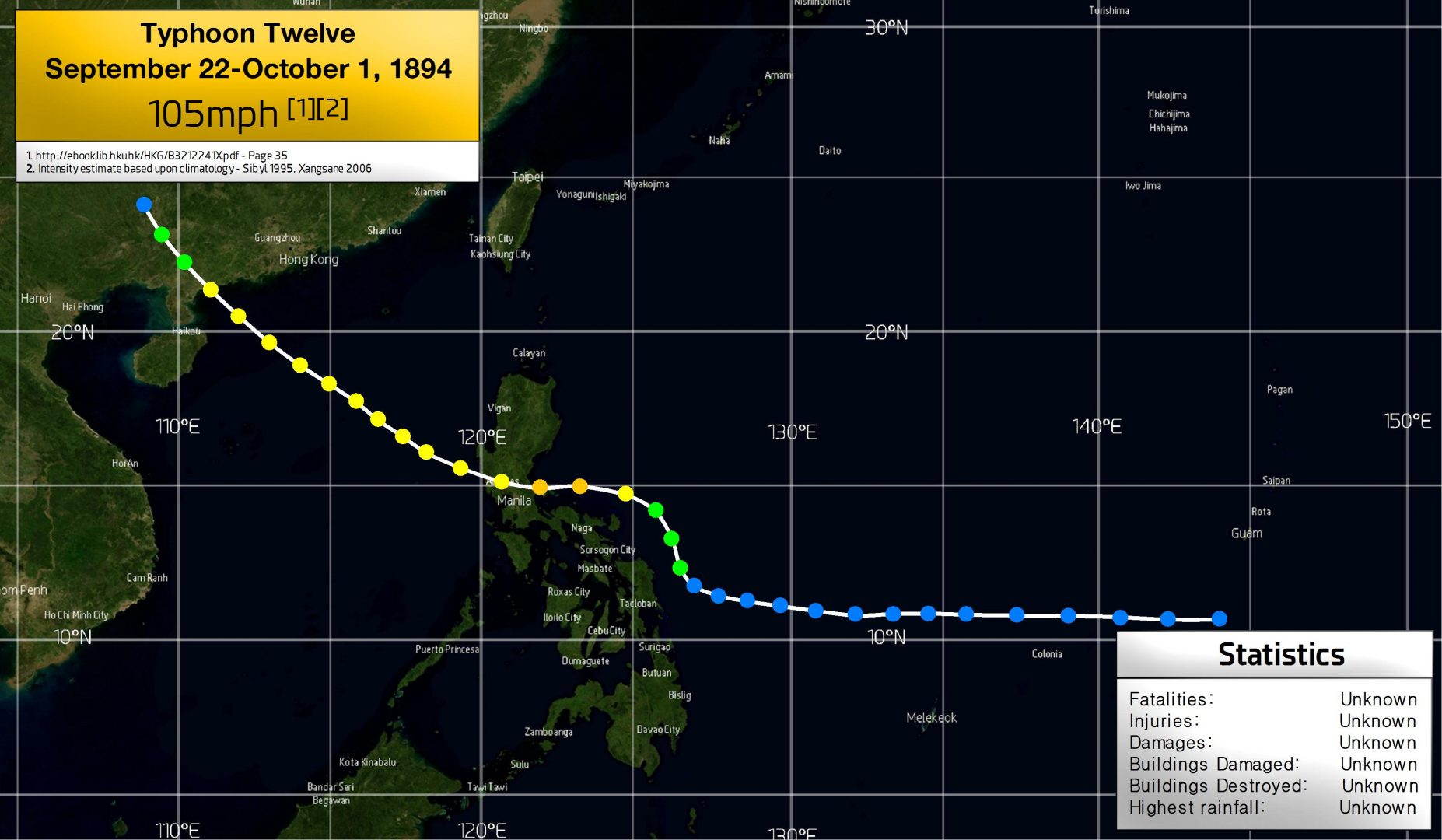 1894 Pacific Typhoon Season – Cyclone History