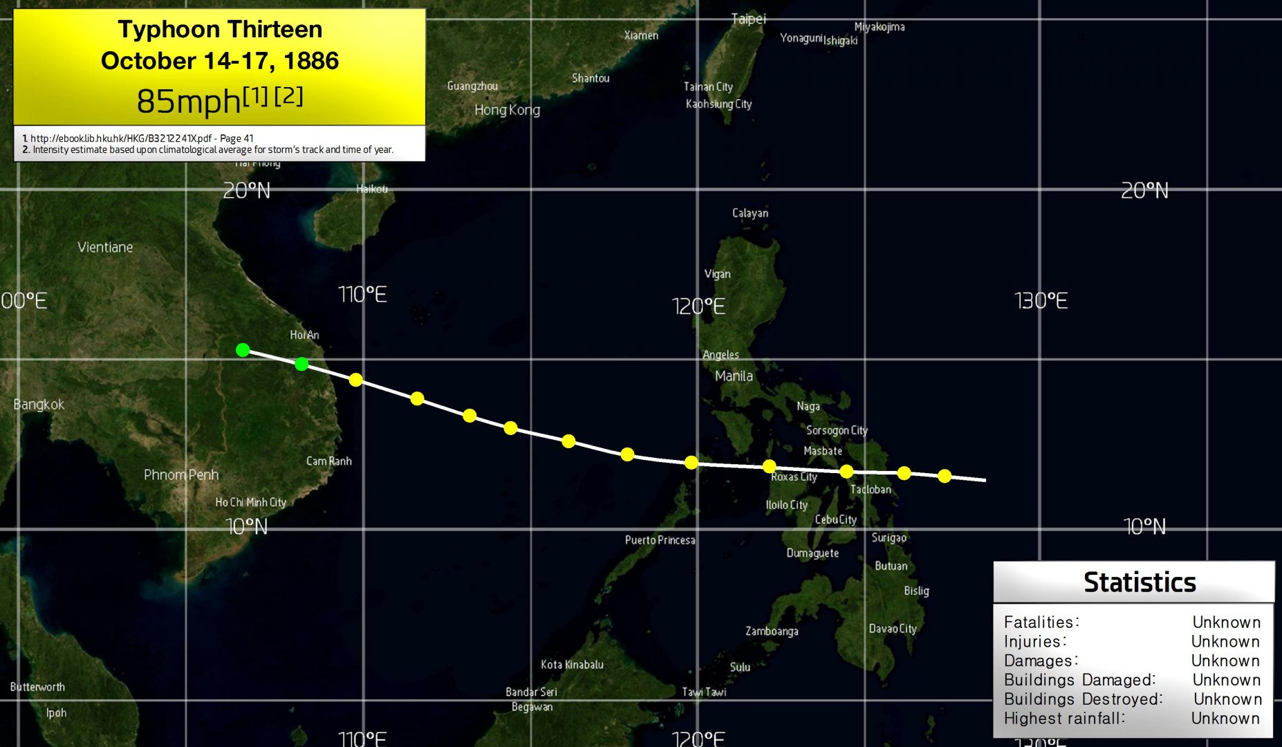 1886 Pacific Typhoon Season – Cyclone History