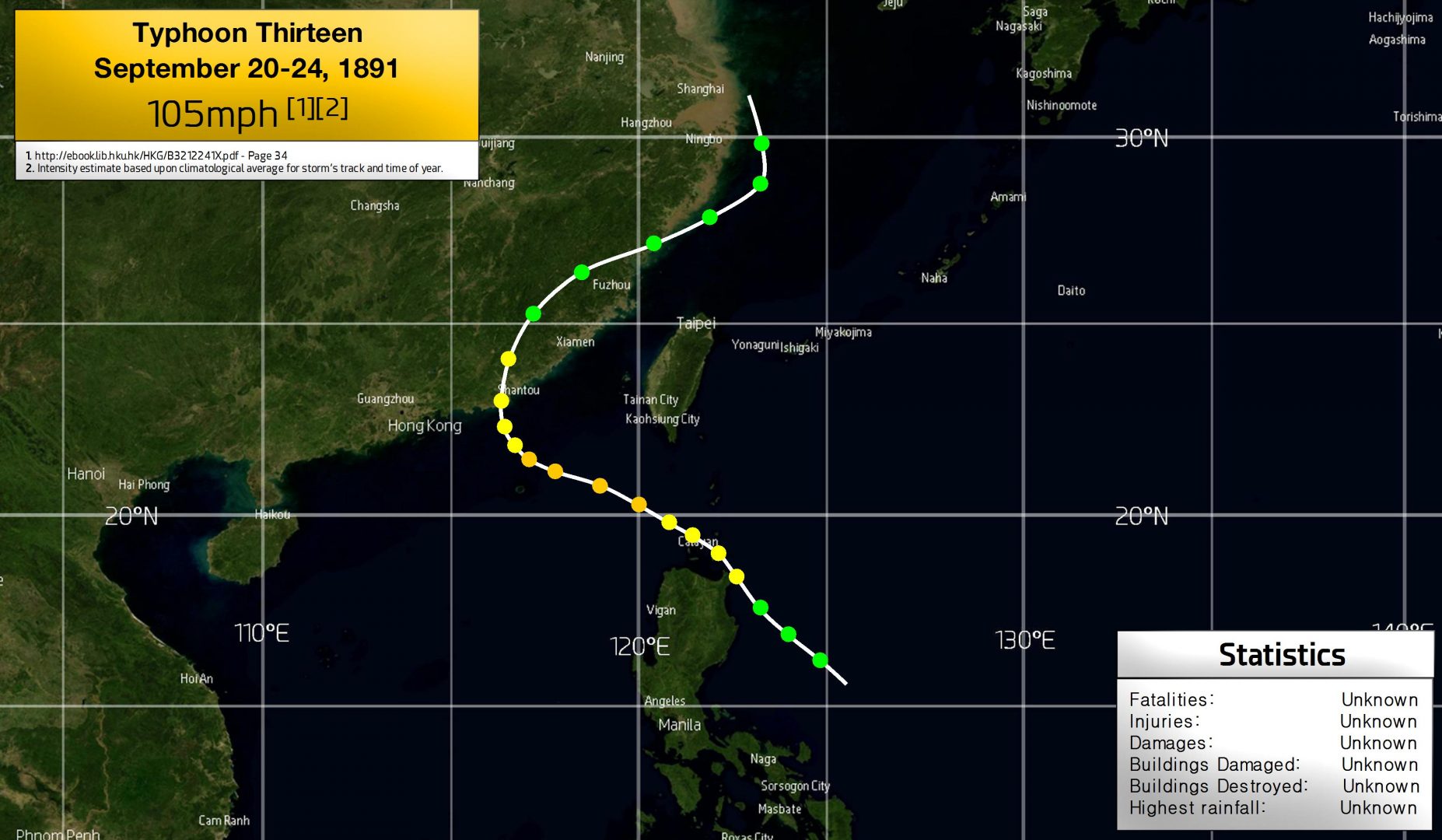 1891 Pacific Typhoon Season – Cyclone History