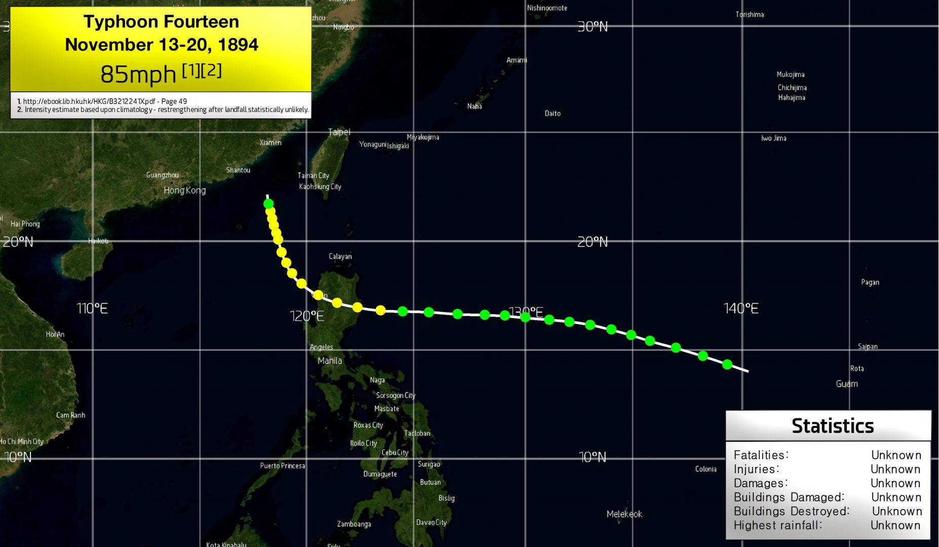 1894 Pacific Typhoon Season – Cyclone History