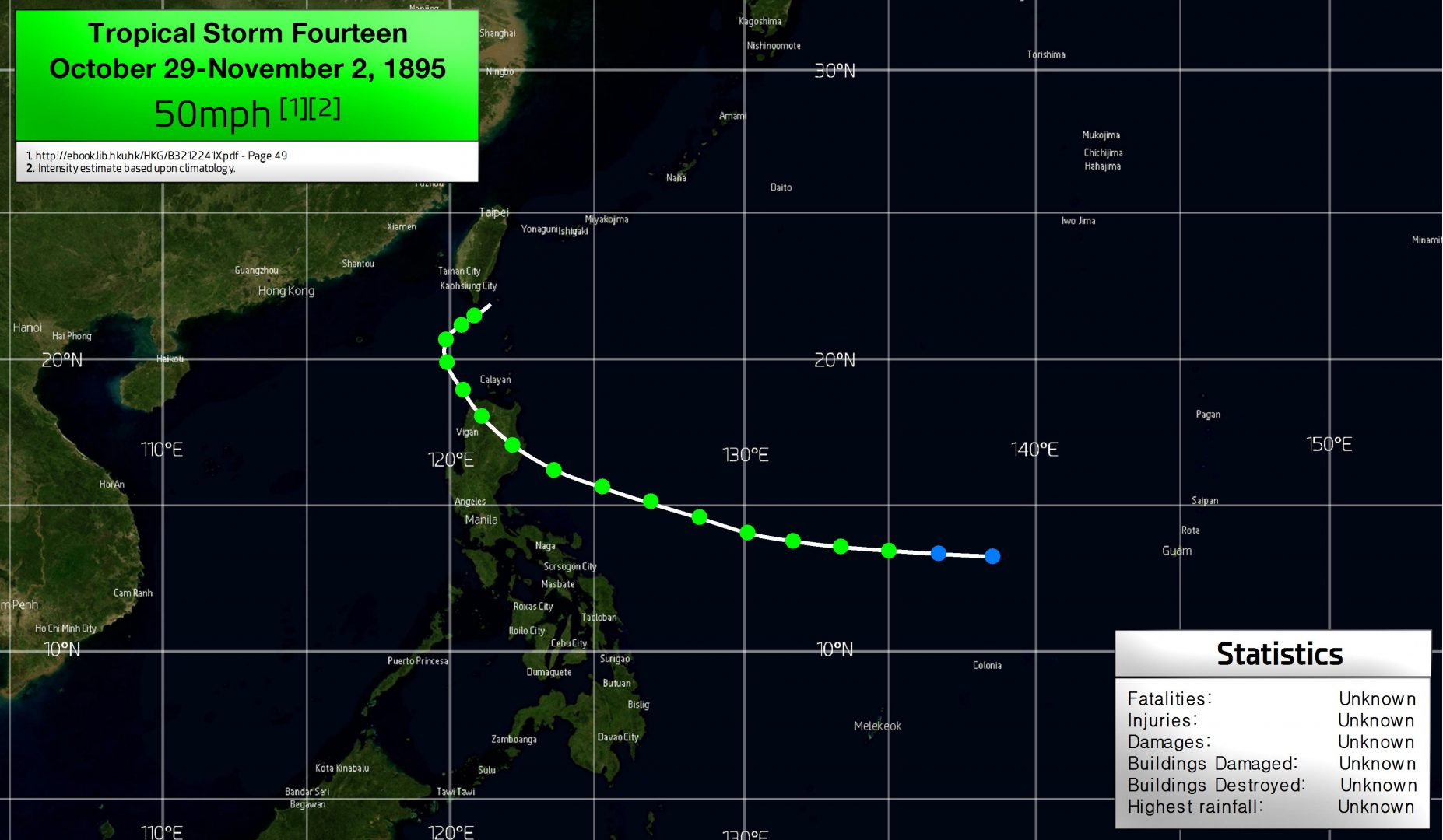 1895 Pacific Typhoon Season – Cyclone History