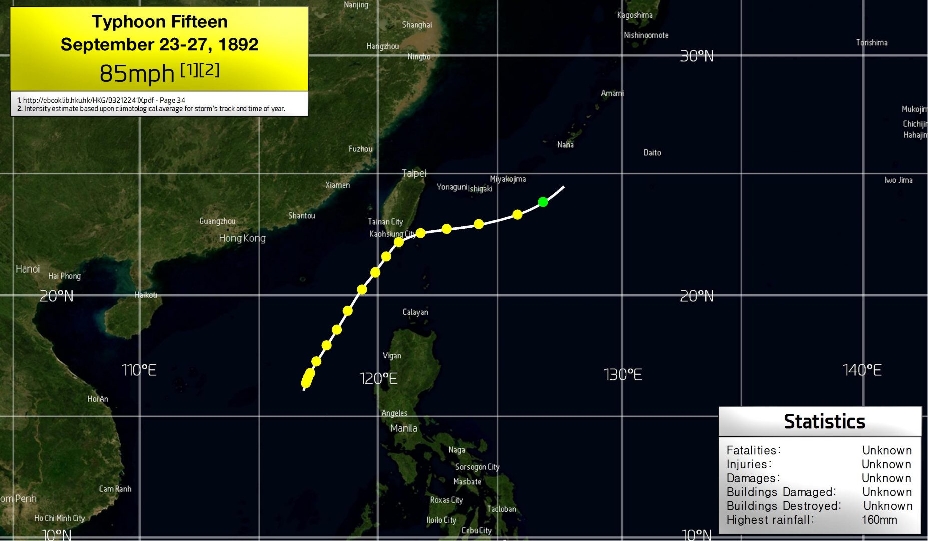1892 Pacific Typhoon Season – Cyclone History