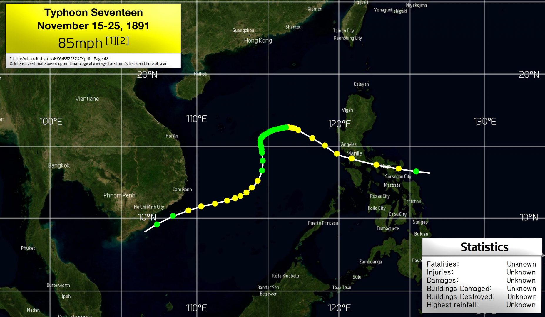 1891 Pacific Typhoon Season – Cyclone History