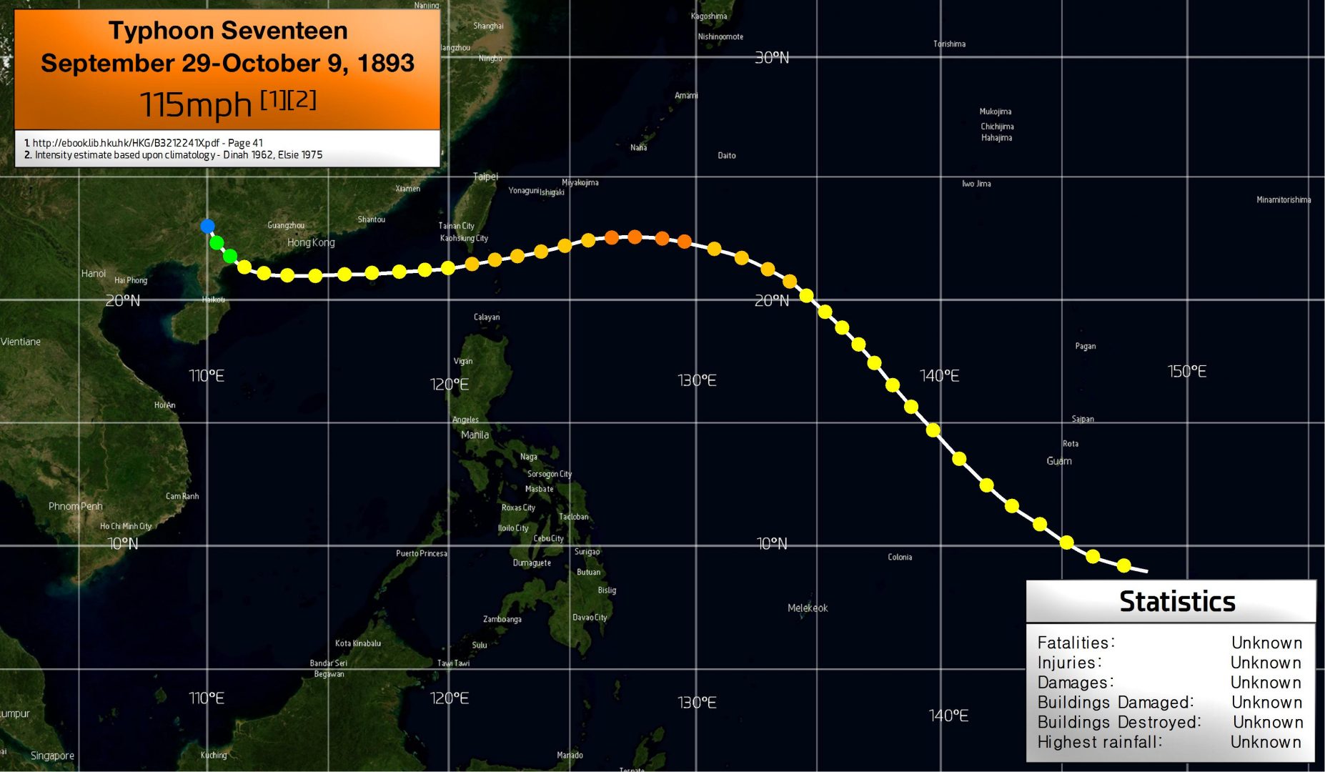 1893 Pacific Typhoon Season – Cyclone History