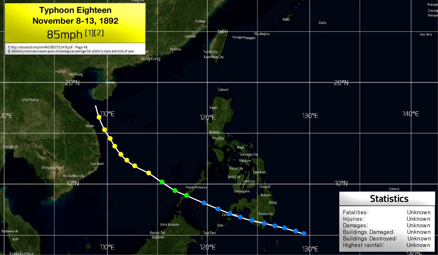 1892 Pacific Typhoon Season – Cyclone History