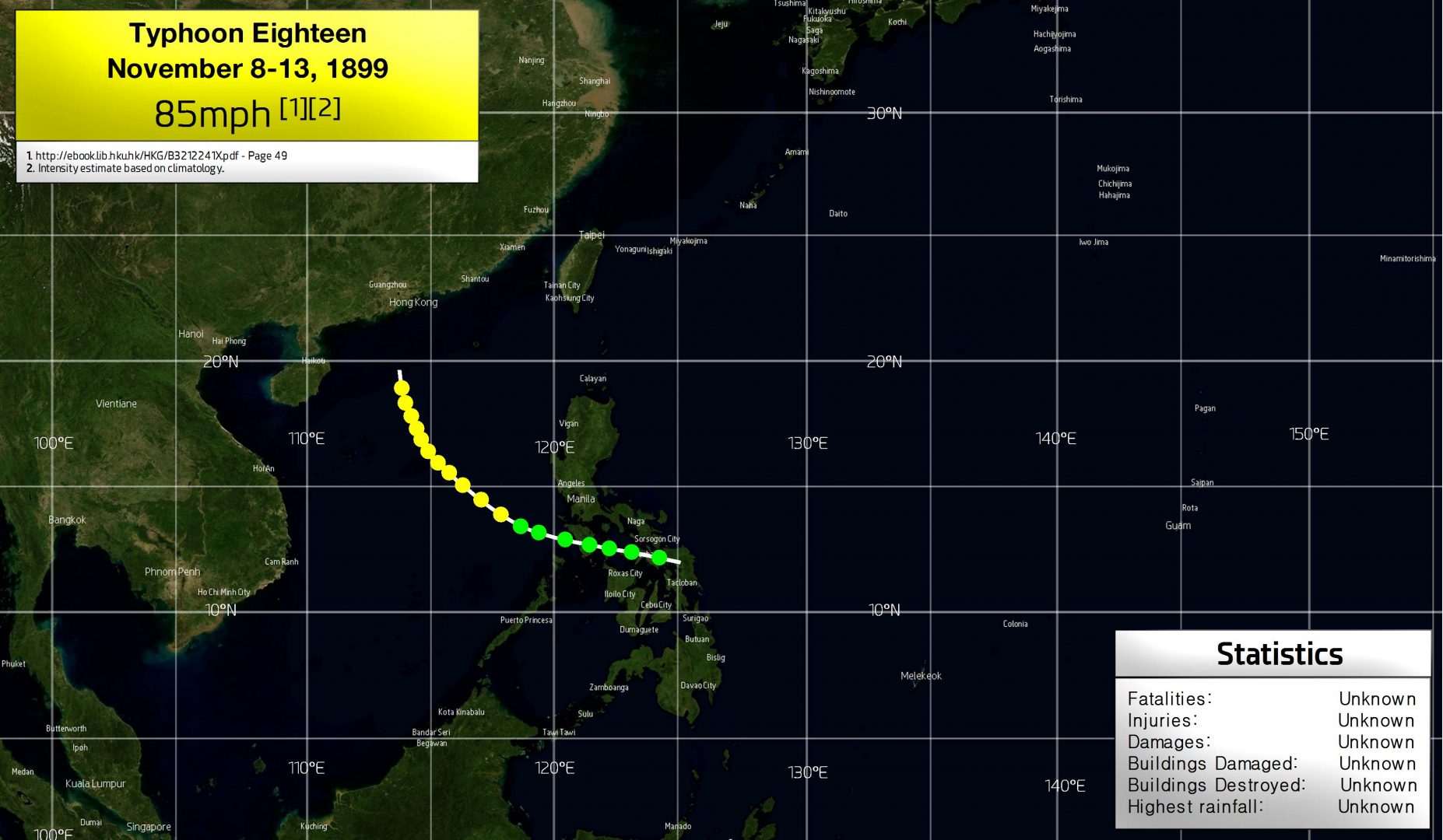 1899 Pacific Typhoon Season – Cyclone History
