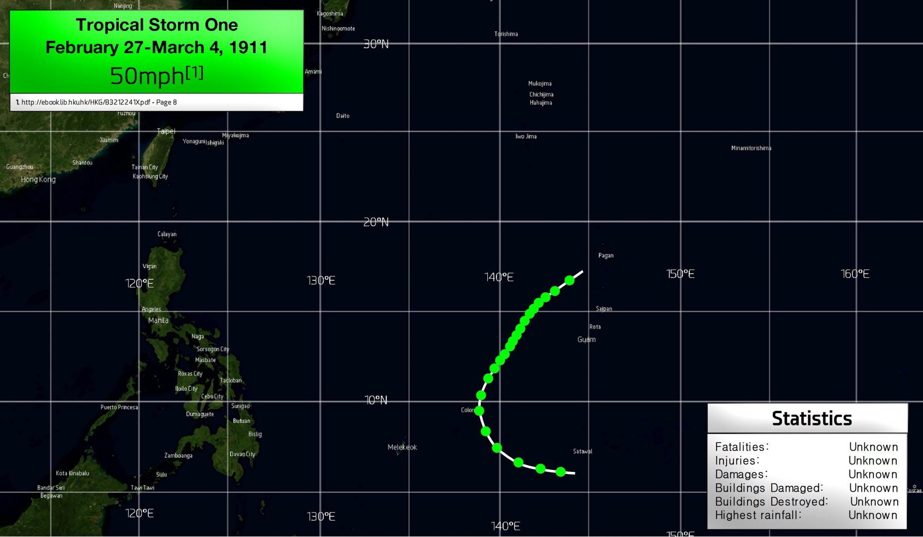1911 Pacific Typhoon Season – Cyclone History
