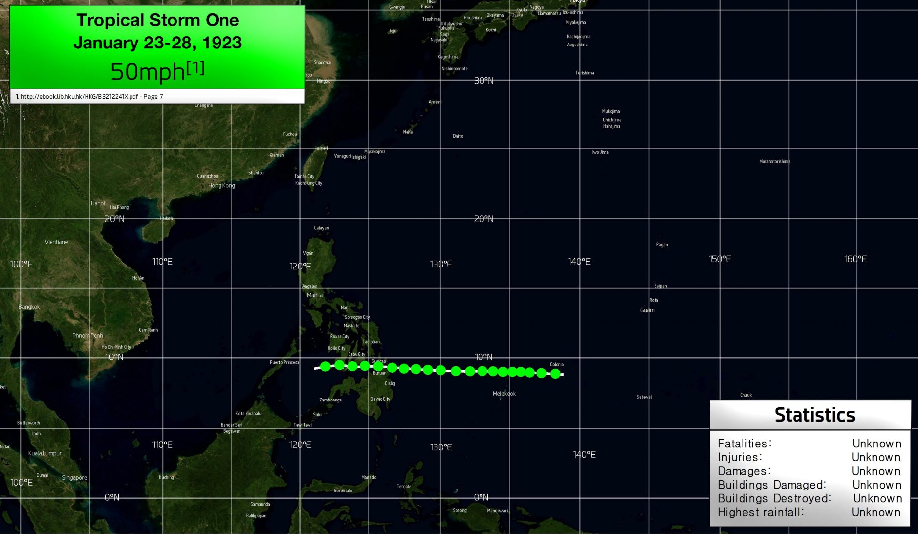 1923 Pacific Typhoon Season – Cyclone History