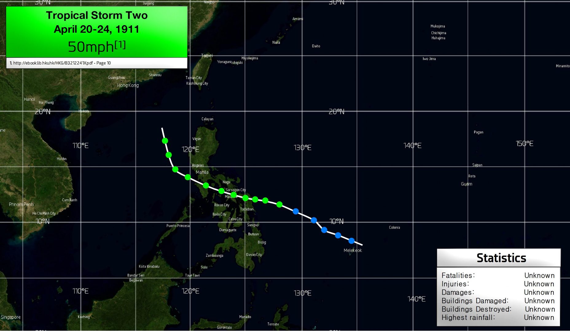 1911 Pacific Typhoon Season – Cyclone History