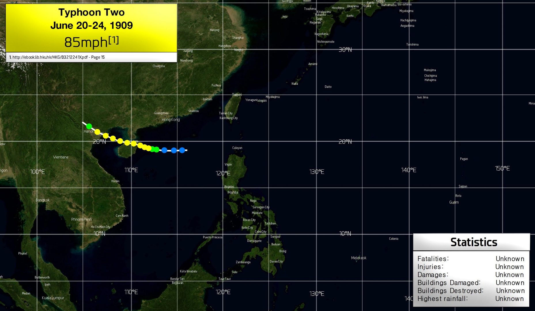 1909 Pacific Typhoon Season – Cyclone History