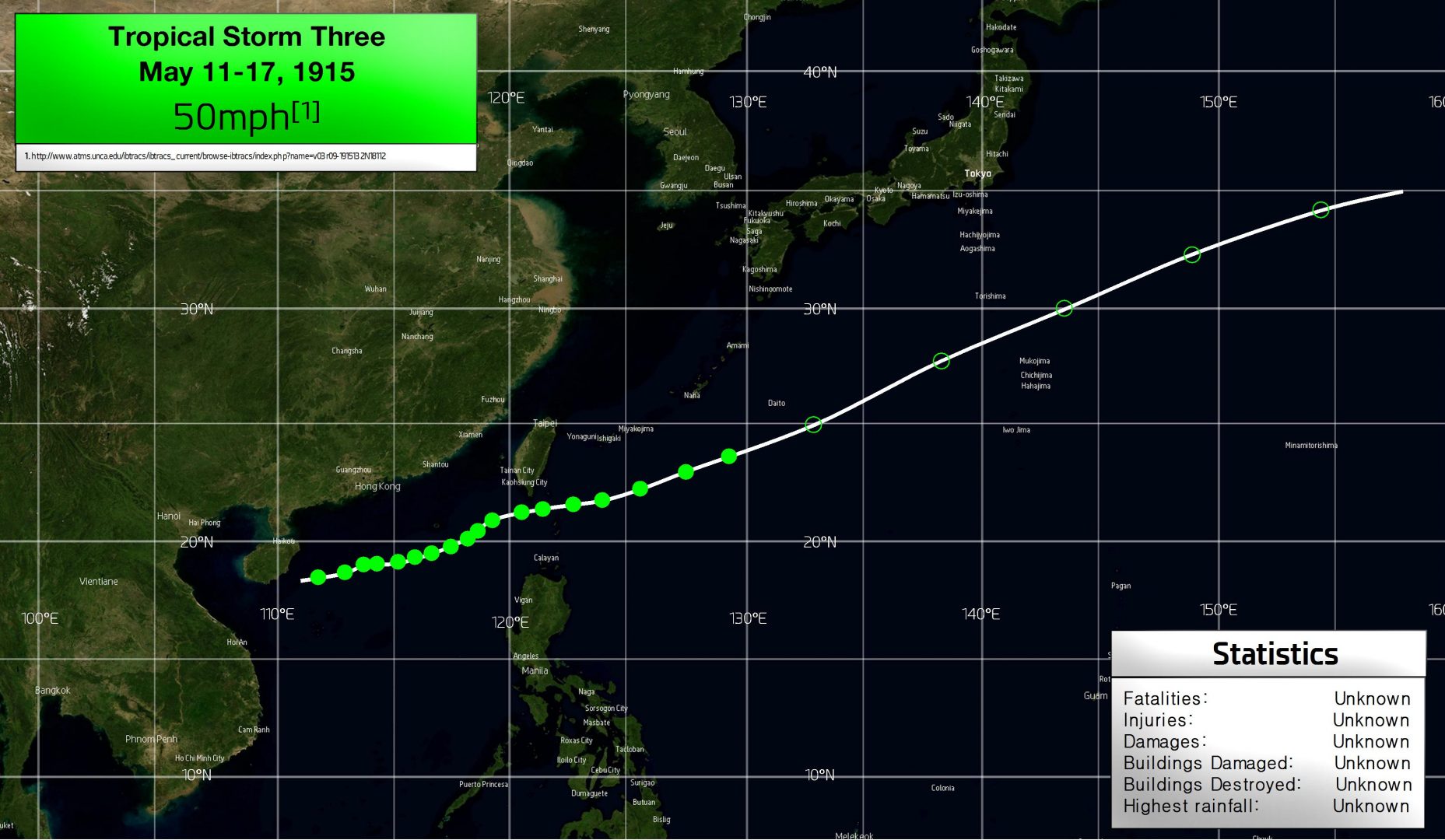 1915 Pacific Typhoon Season – Cyclone History