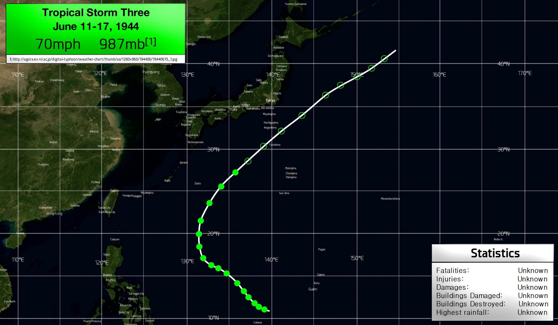 1944 Pacific Typhoon Season – Cyclone History