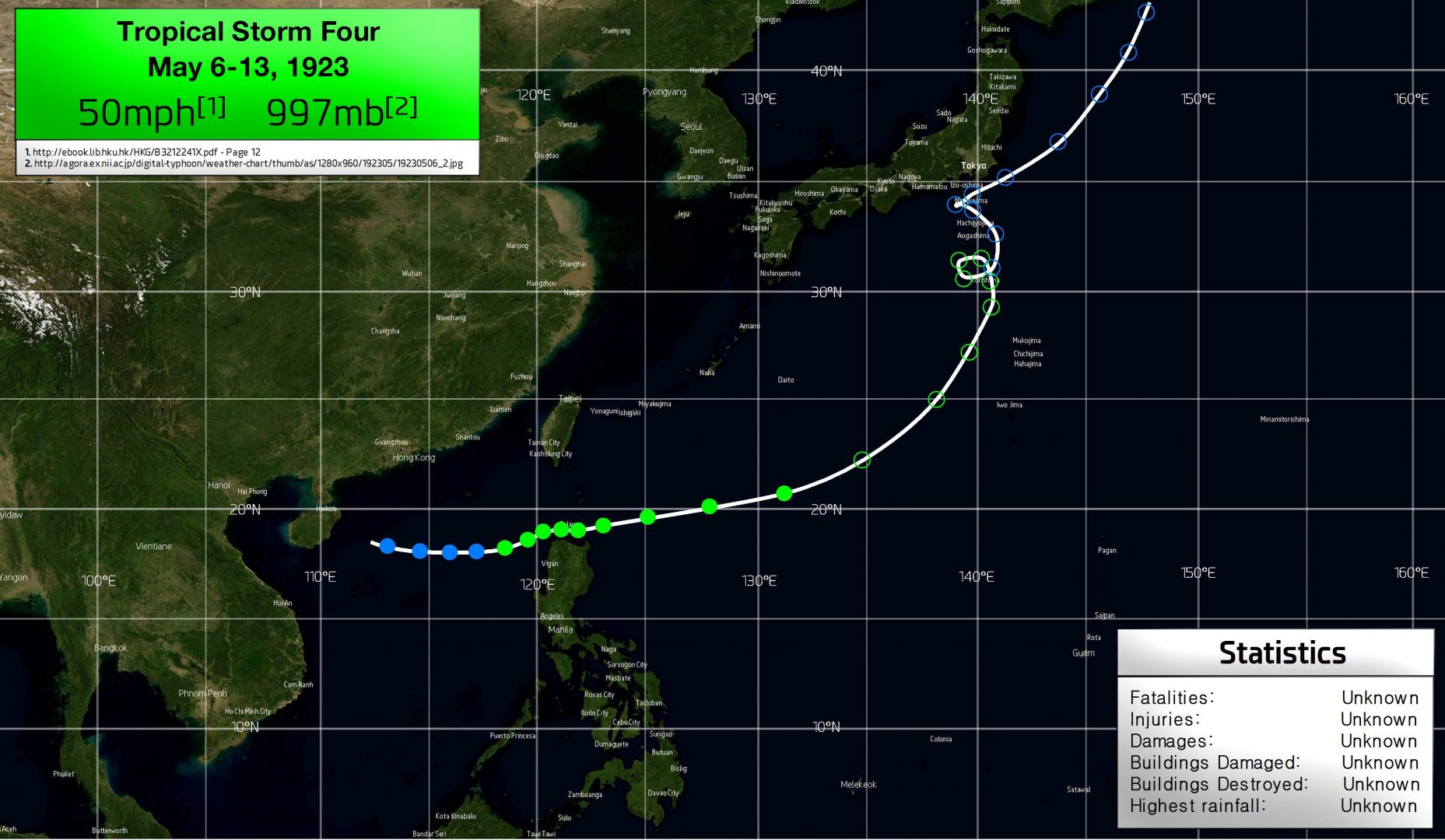 1923 Pacific Typhoon Season – Cyclone History
