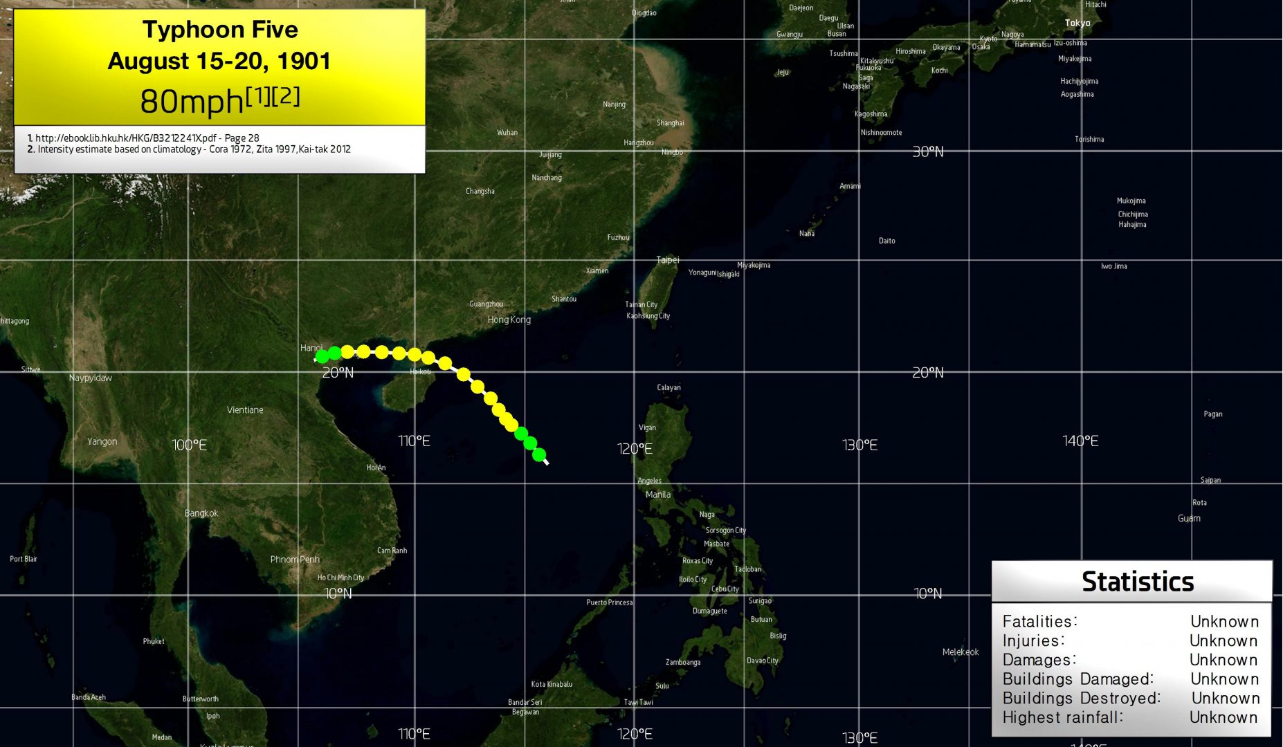 1901 Pacific Typhoon Season – Cyclone History