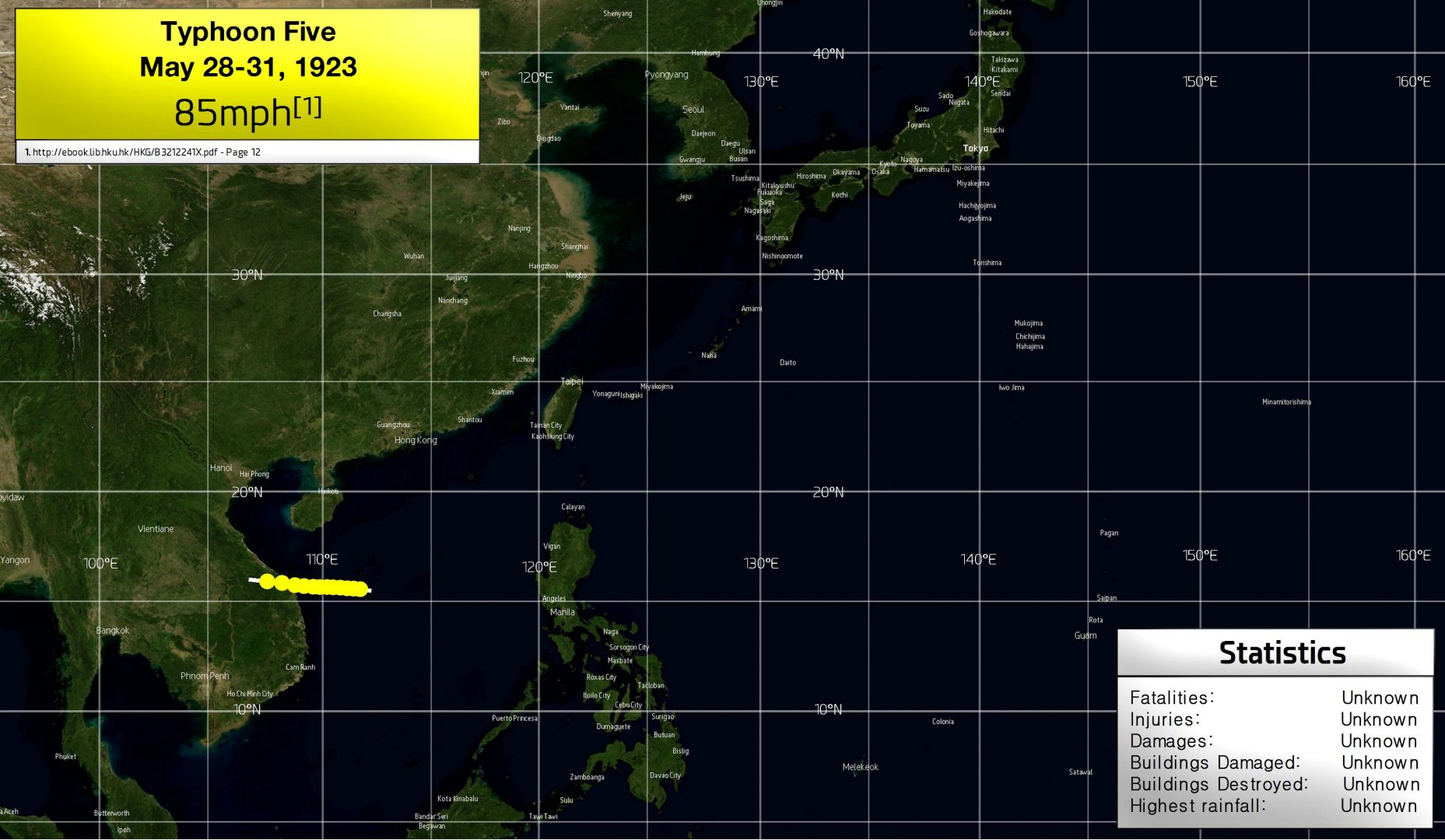 1923 Pacific Typhoon Season – Cyclone History