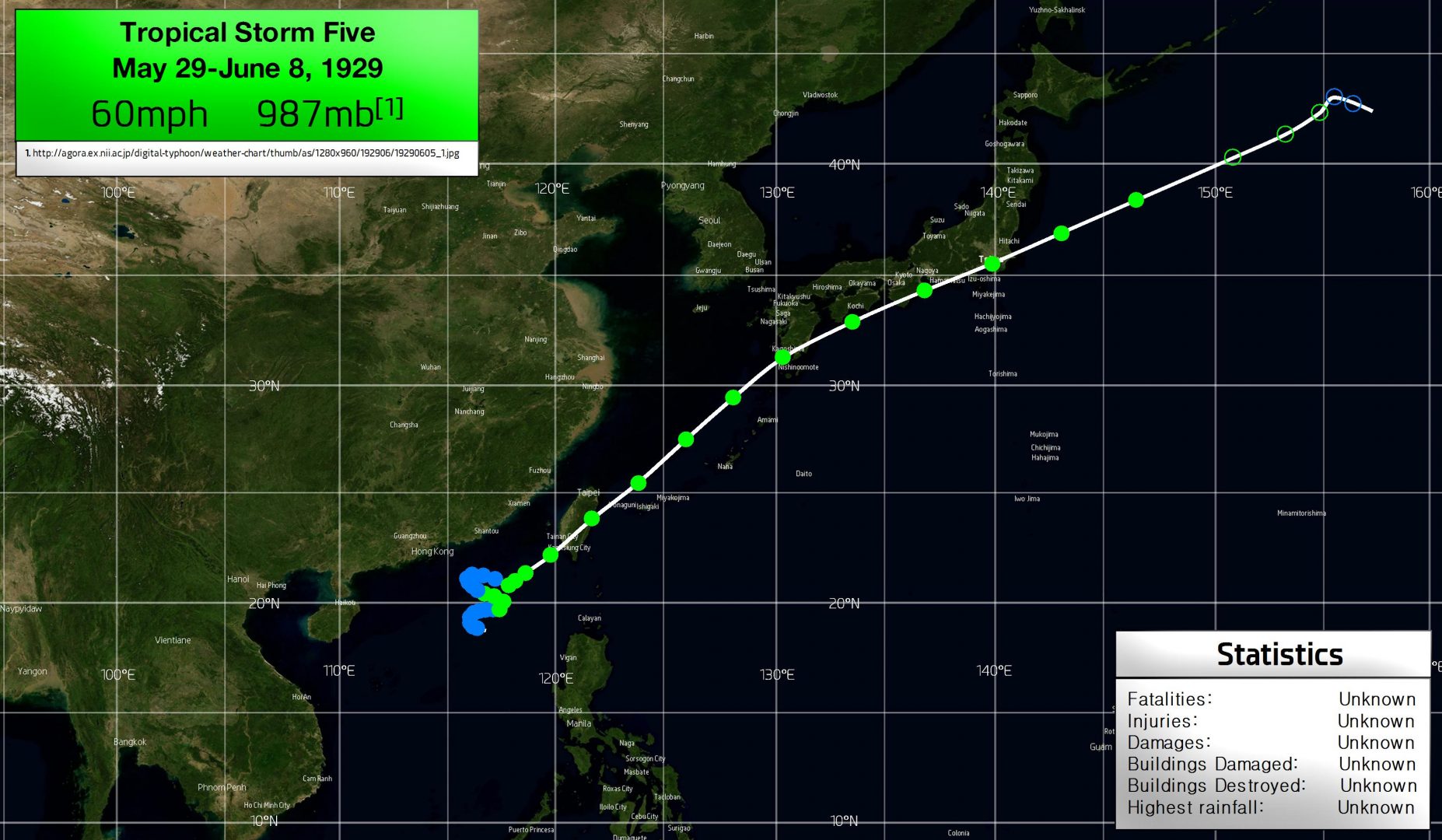 1929 Pacific Typhoon Season – Cyclone History