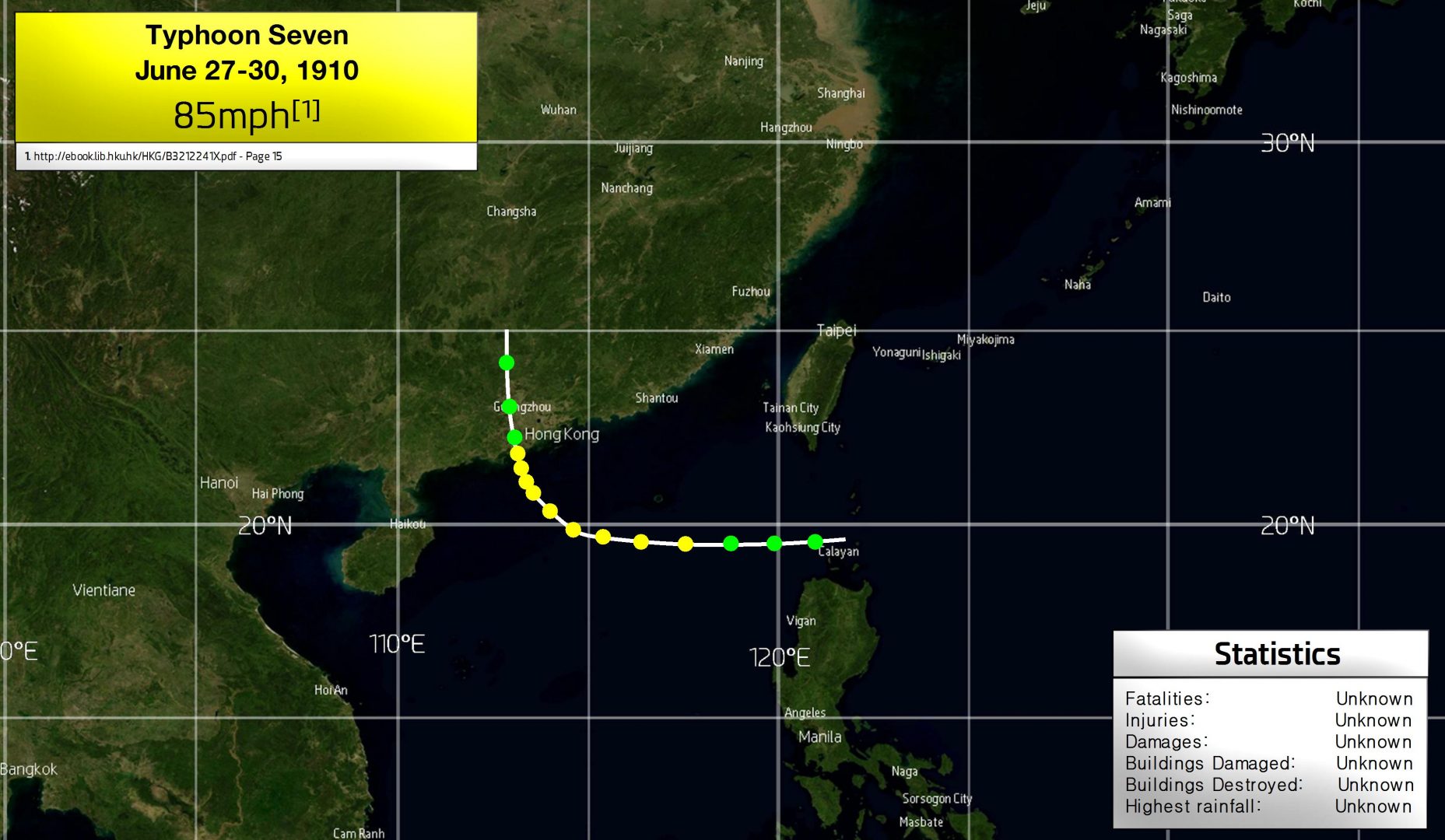 1910 Pacific Typhoon Season – Cyclone History