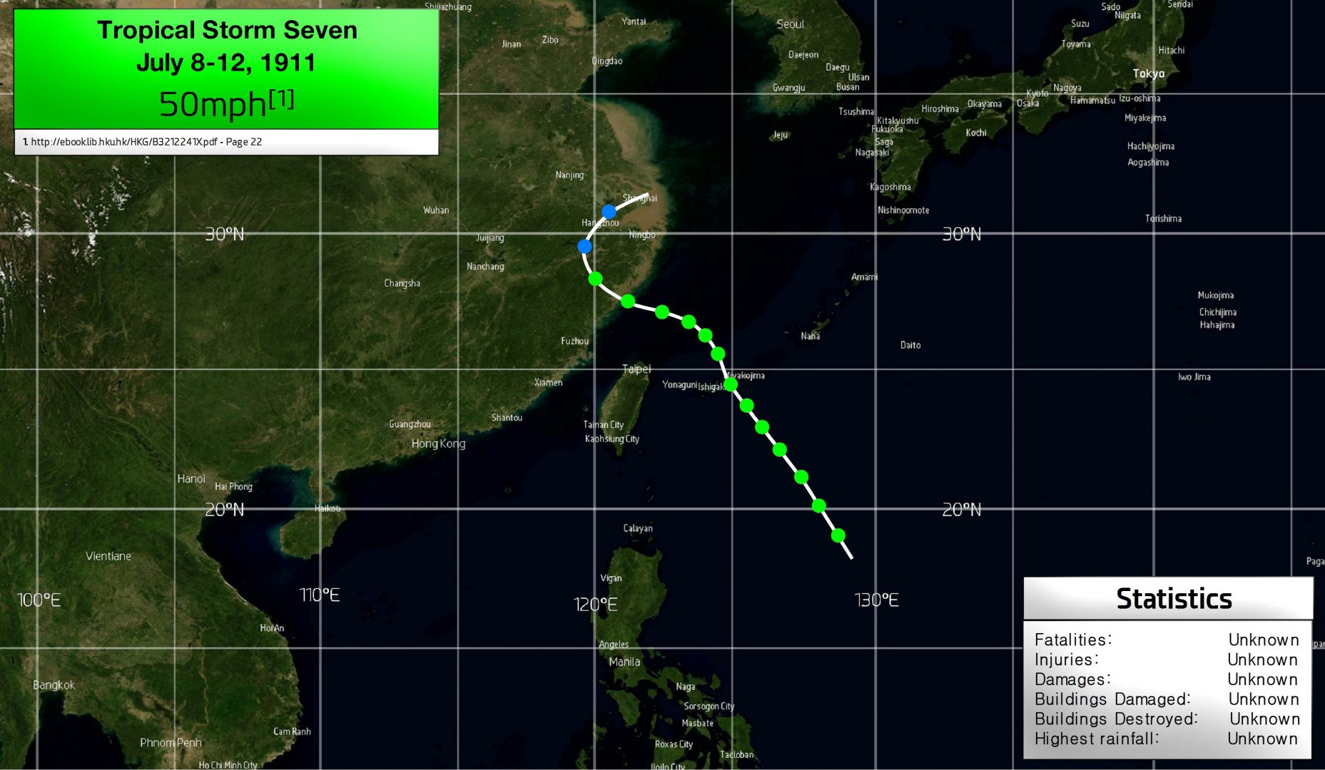1911 Pacific Typhoon Season – Cyclone History